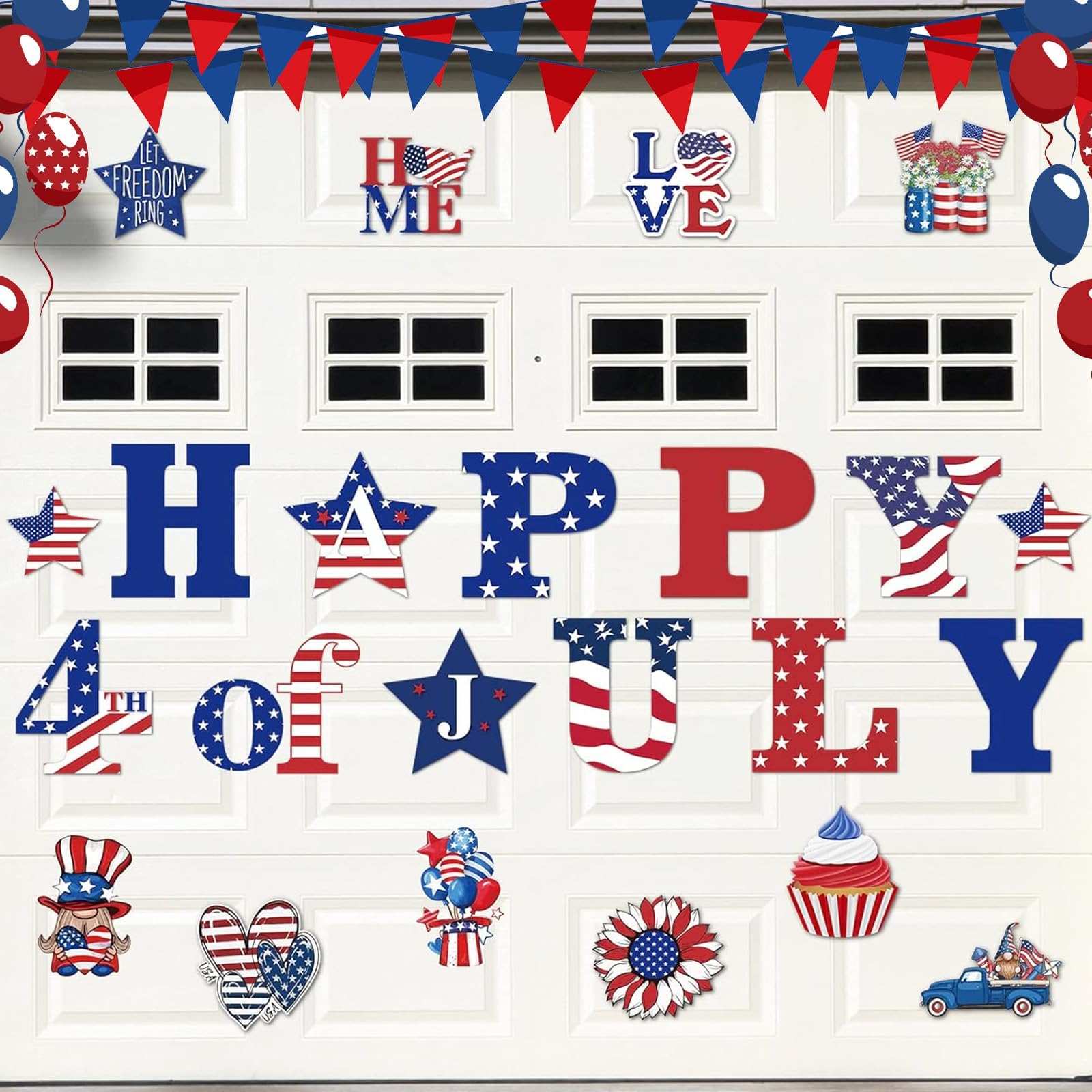 Amazon.com: 26 Pieces 4th of July Garage Door Magnets Patriotic Garage ...