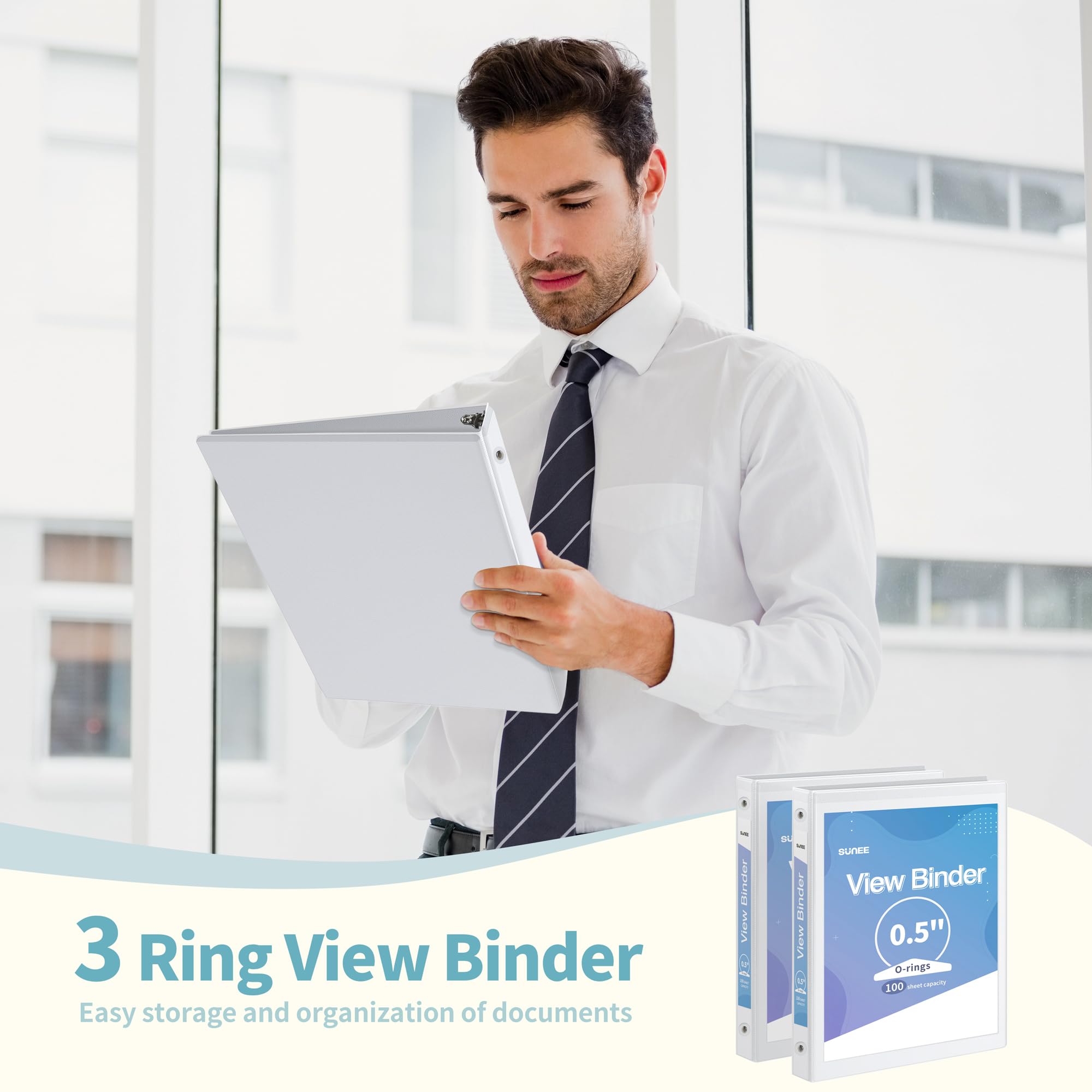 Snapklik.com : SUNEE 1/2 Inch Binders 3 Ring 12 Pack Bulk, 3 Ring ...