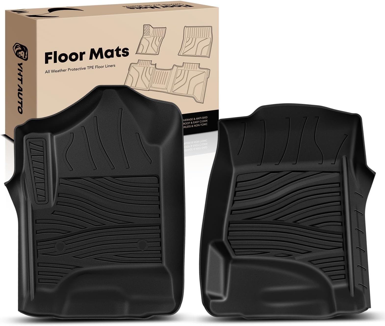 Amazon.com: Rough Country Front Flex-Fit Floor Mats for Chevy Silverado ...