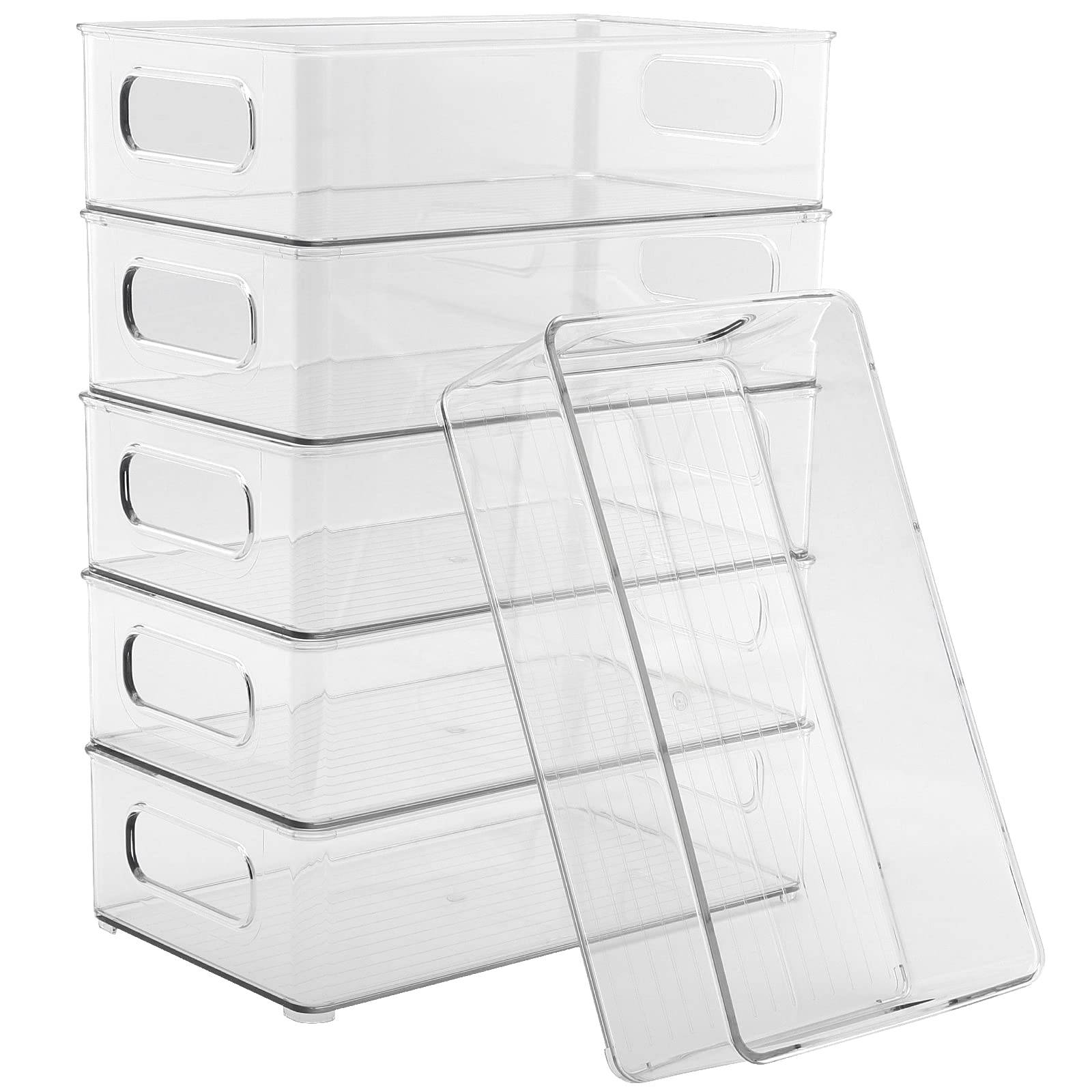 HAKZEON Set of 6 Clear Fridge Storage Containers, Fridge Organisers ...