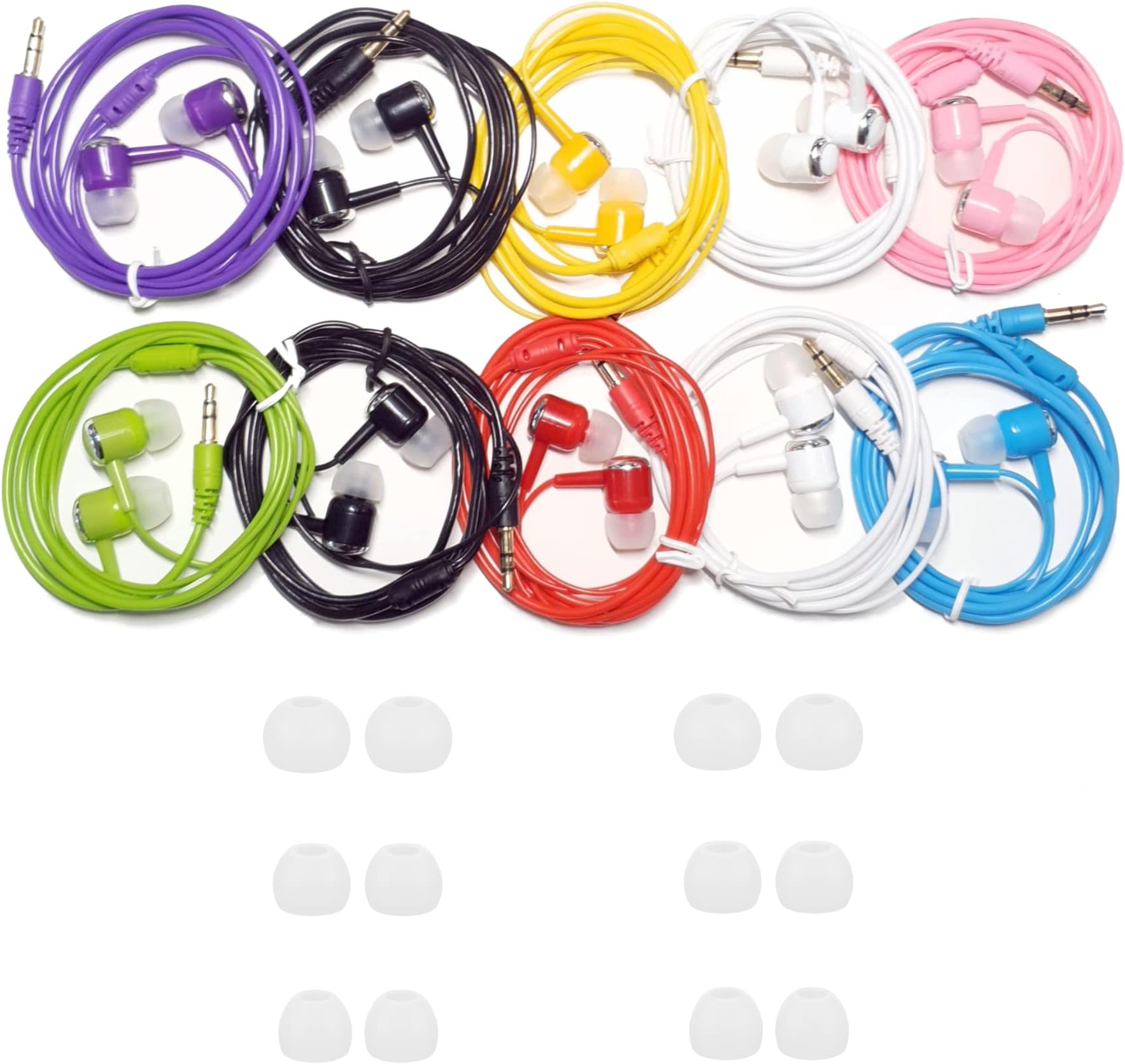 Amazon.com: GADGET.COOL Wired Earbuds 10 Pack Bulk, Balanced Stereo ...