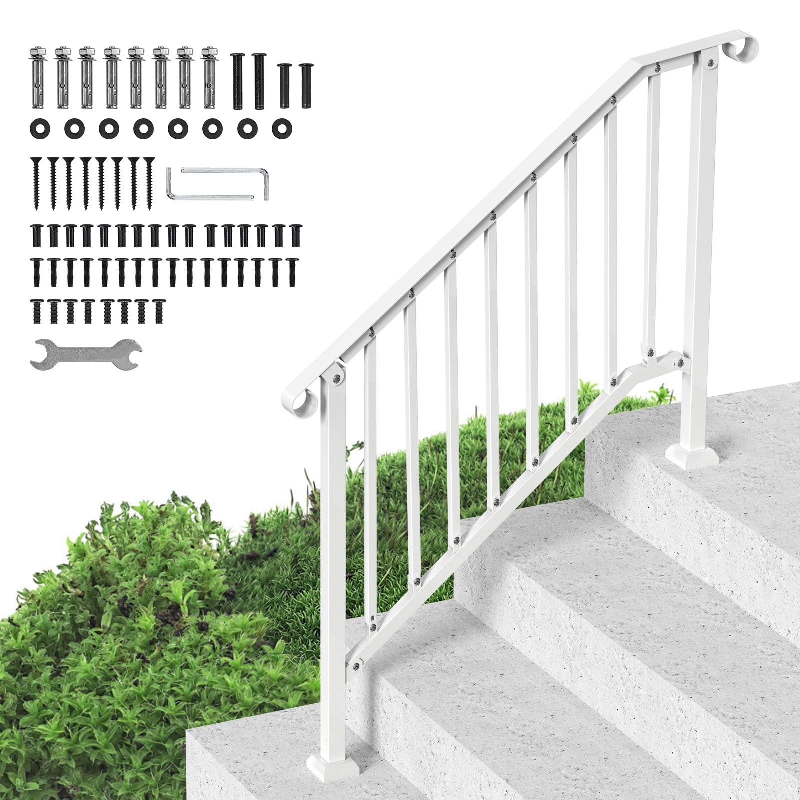 Snapklik.com : VEVOR Handrails For Outdoor Steps, 3-4 Step Stair Hand ...