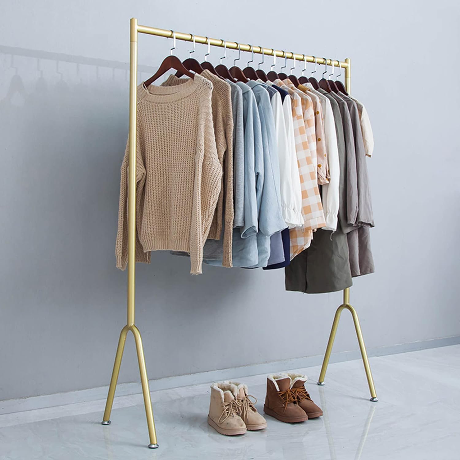 Modern Simple Heavy Duty Metal Garment Rack,Single Rod Floor-Standing ...