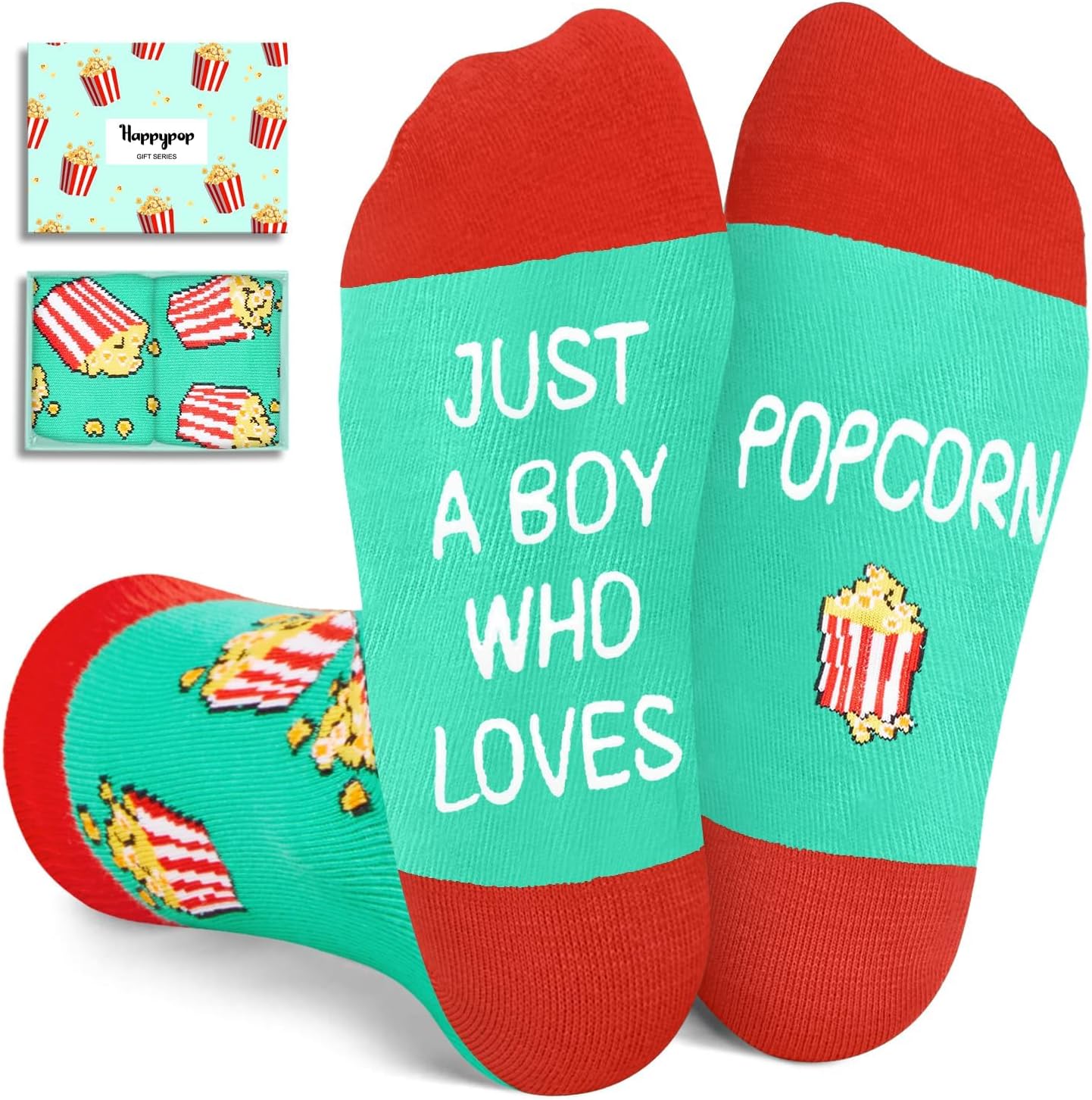 Amazon.com: Popcorn Socks for Boy Kids - Funny Popcorn socks for Kids 7 ...