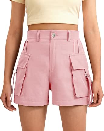Amazon.com: KEREDA Girls Cargo Shorts Casual High Waist Summer Uniform ...