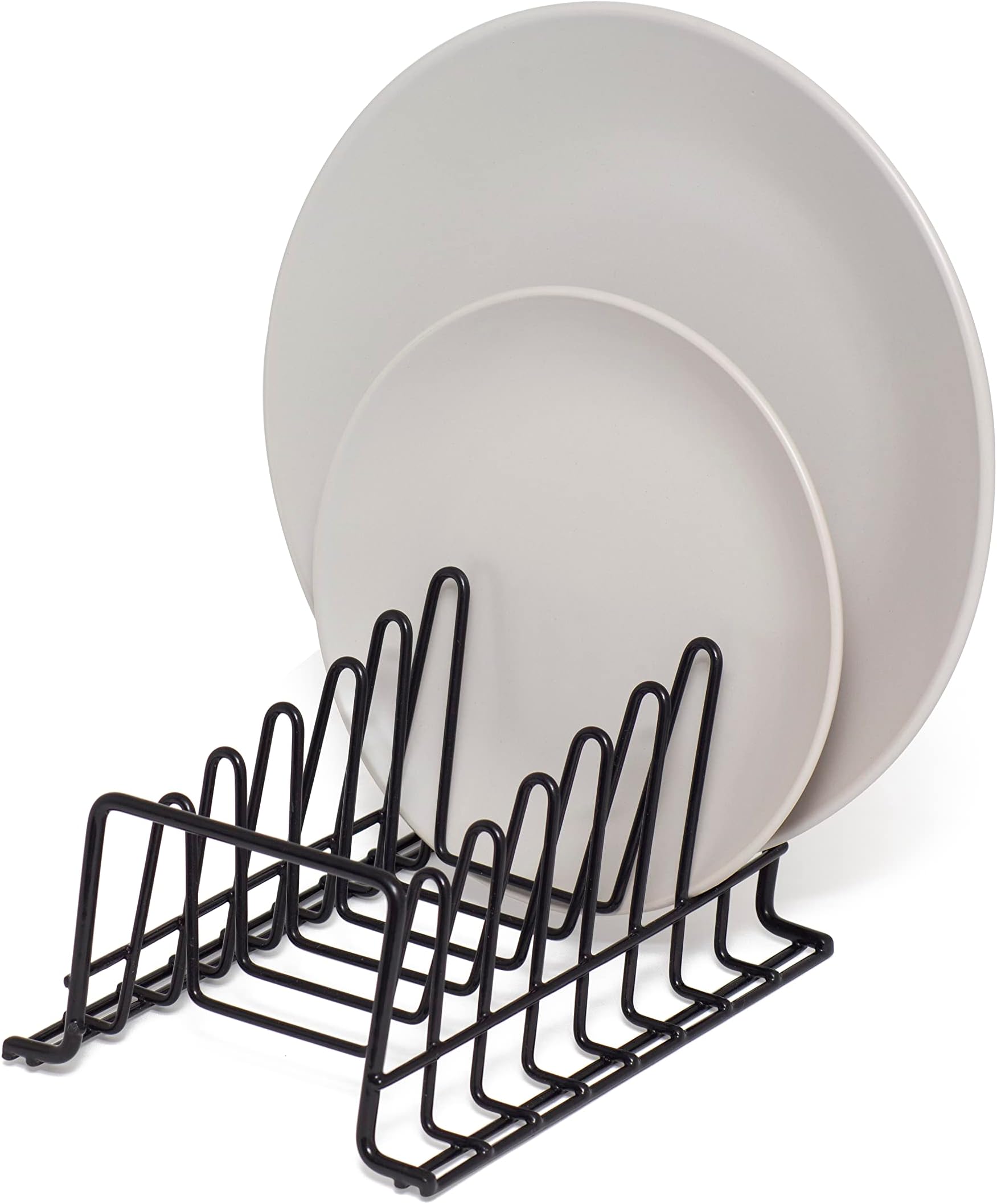 MUXHEL 4PCS Wooden Dish Rack, Bamboo Wooden Plate Rack for Cupboard ...