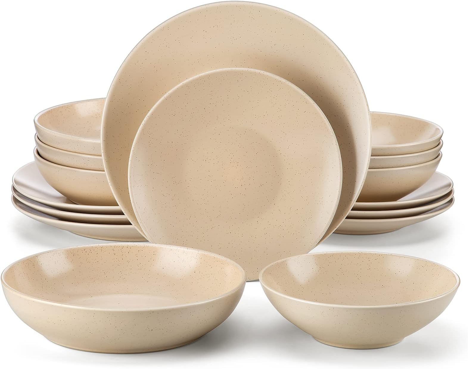 Amazon.com | Whole Housewares Ceramic Plates and Bowls Set - Dinnerware ...