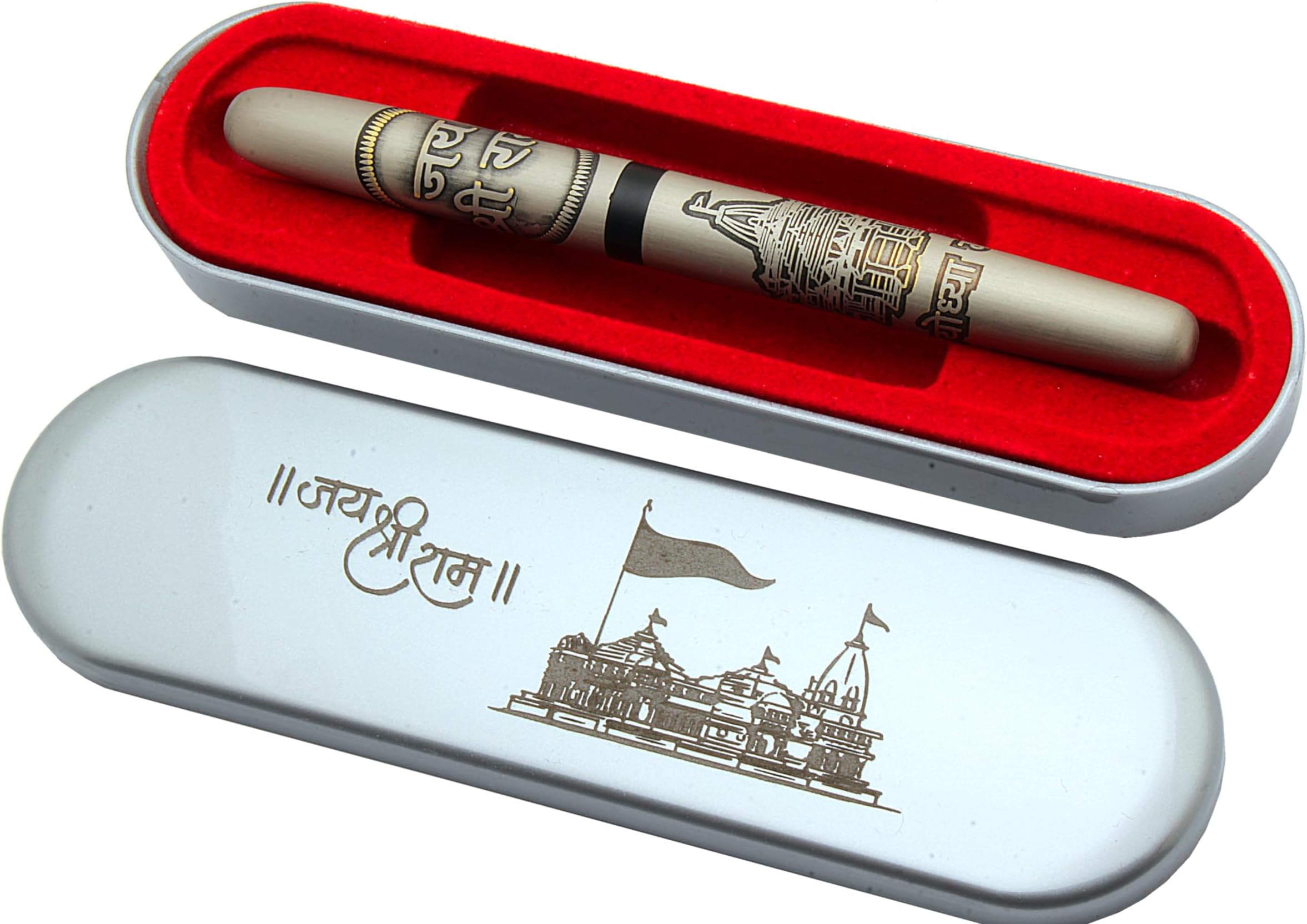 Ledos Jai Shree Ram Ayodhya Mandir Engraved On Silver Gray Metal Body ...