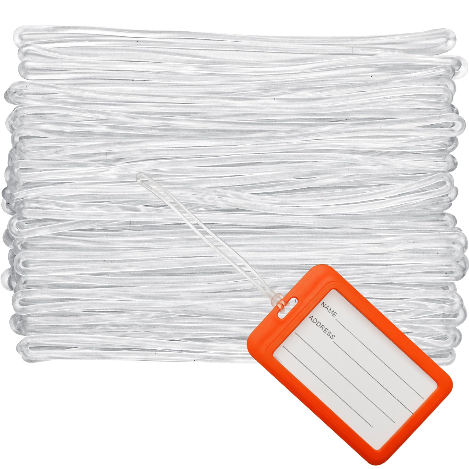 Snapklik.com : Lyzskco 100-Piece Clear Plastic Luggage Tag Loops ...