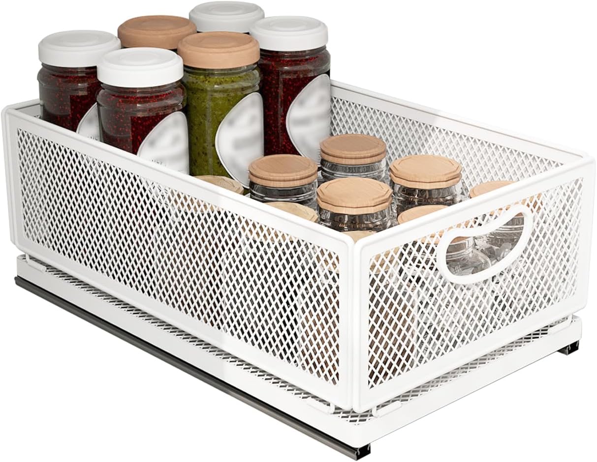 Amazon.com: ULIKEUS Sliding Cabinet Basket Organizer Drawer Self ...