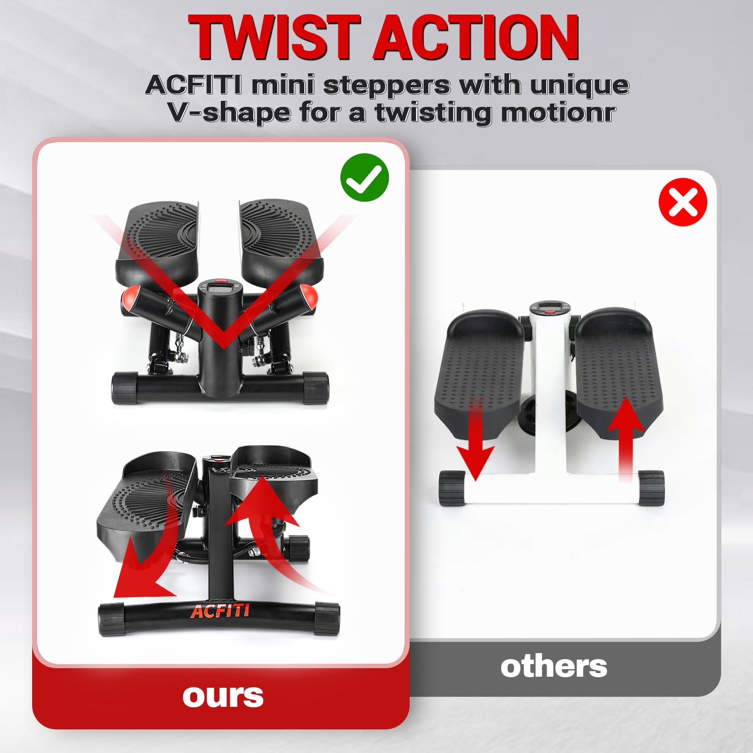 ACFITI Mini Steppers for Exercise at Home, Stair Steppers Machine with ...