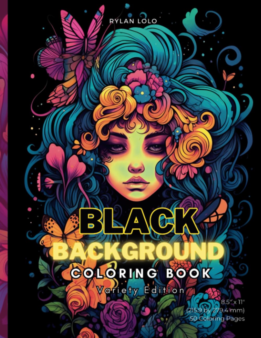 Black Background Coloring Book: Variety Edition : Lolo, Rylan: Amazon ...