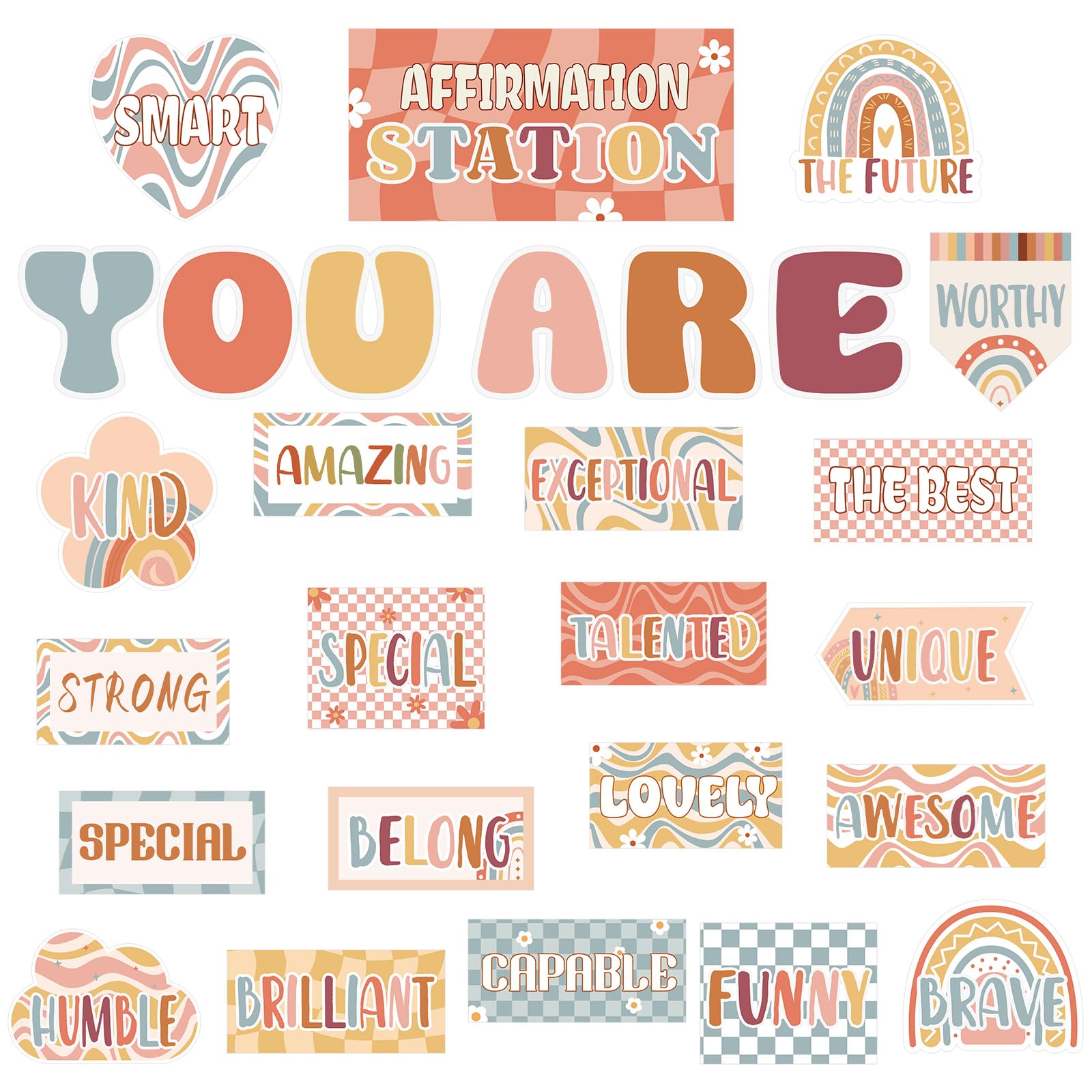 Boho Affirmation Station Bulletin Board Set Growth Mindset Bulletin ...