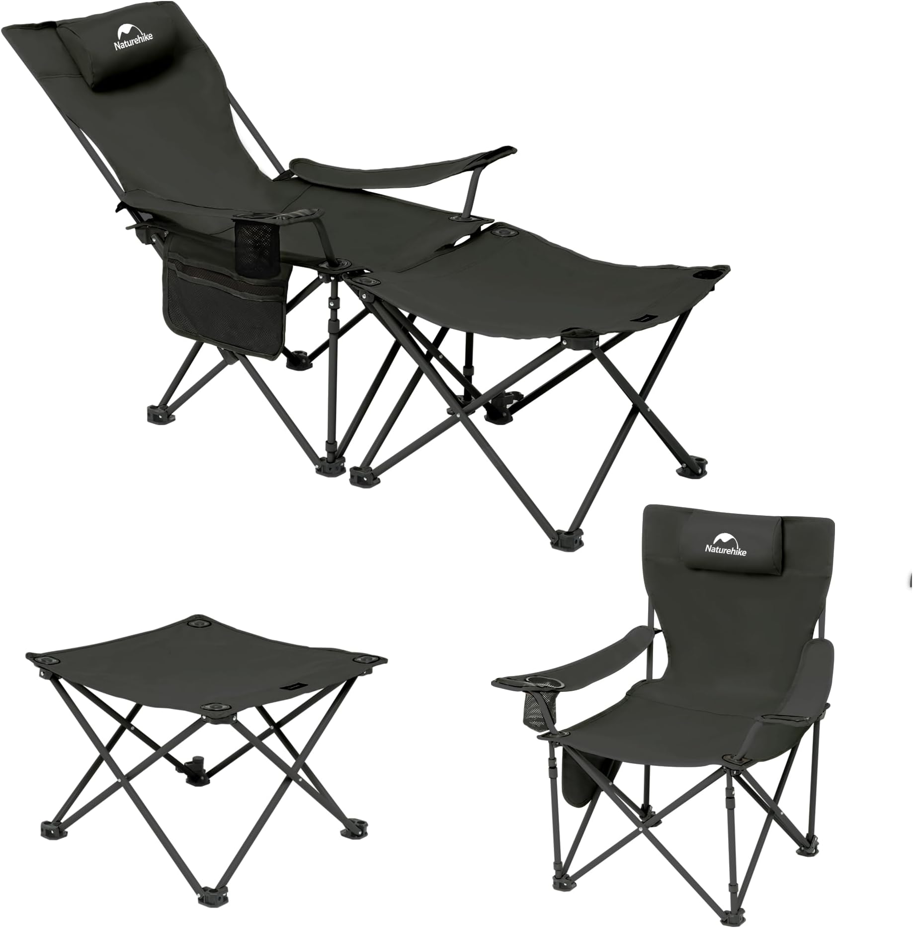Amazon.com: Naturehike 3-in-1 Reclining Camping Chair, Folding Portable ...