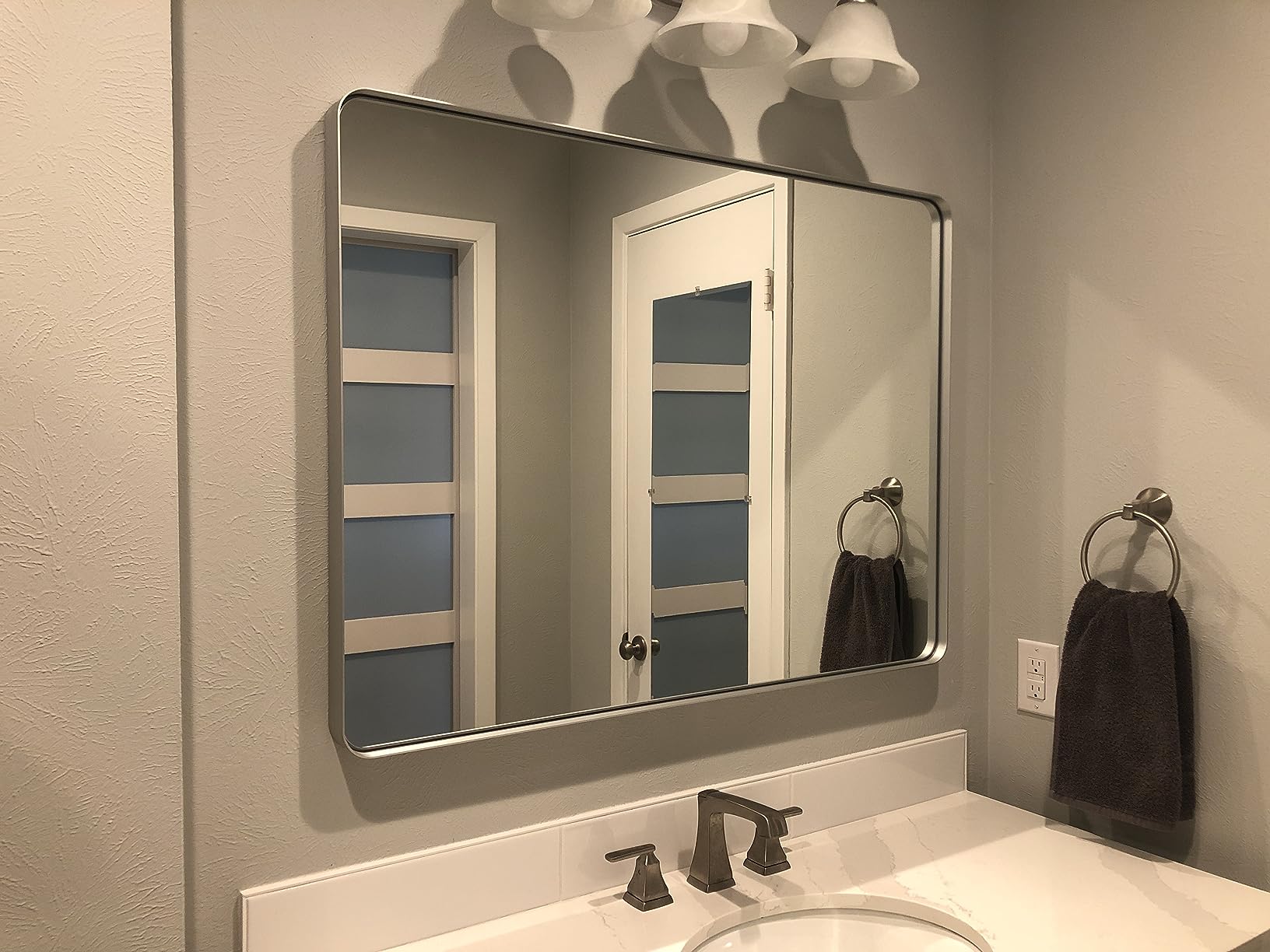 $16/mo - Finance TokeShimi Bathroom Mirror for Wall 24 x 32 Inch Gold ...