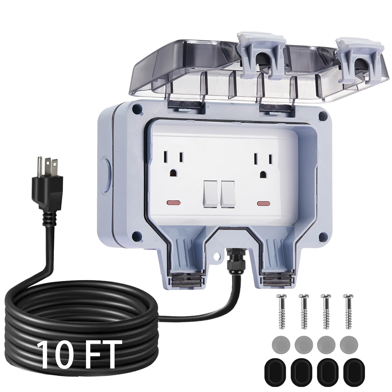 Amazon.com: Toptozl Outdoor Electrical Outlet Box with Switch & 10ft ...