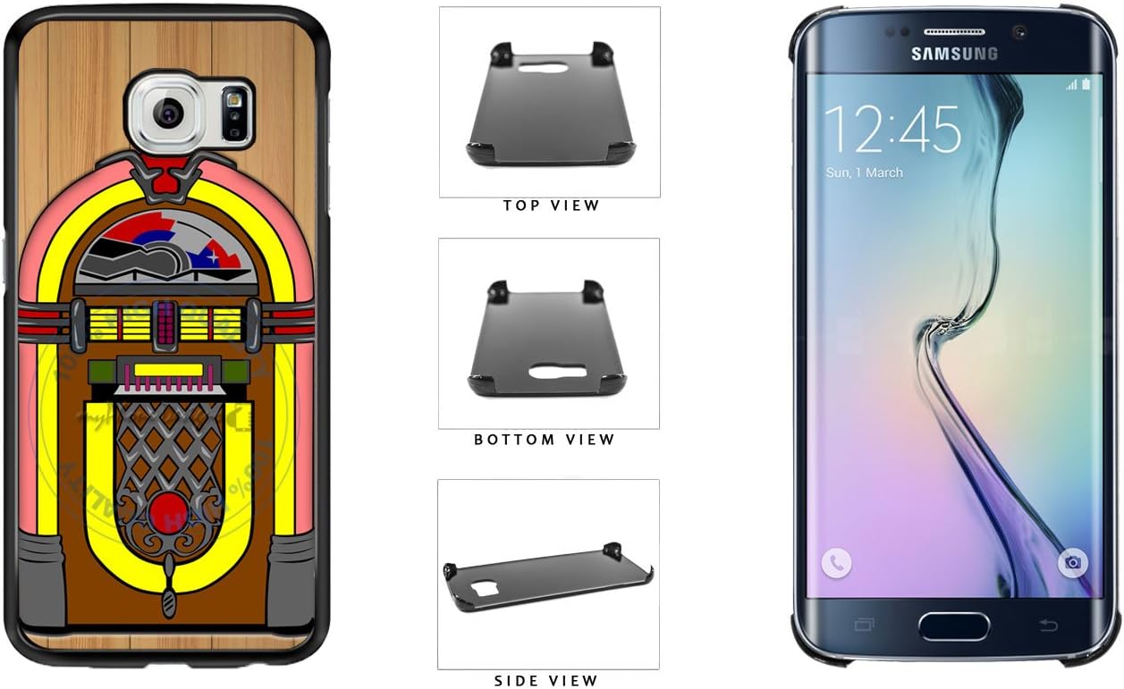 Amazon.com: Vintage Juke Box With Wood Background Plastic Phone Case ...