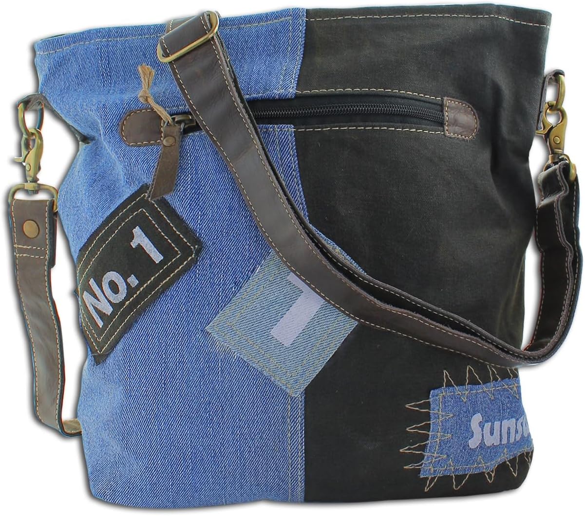 Sunsa Damen Tasche. Nachhaltige Umhängetasche. Handtasche aus recycelte ...