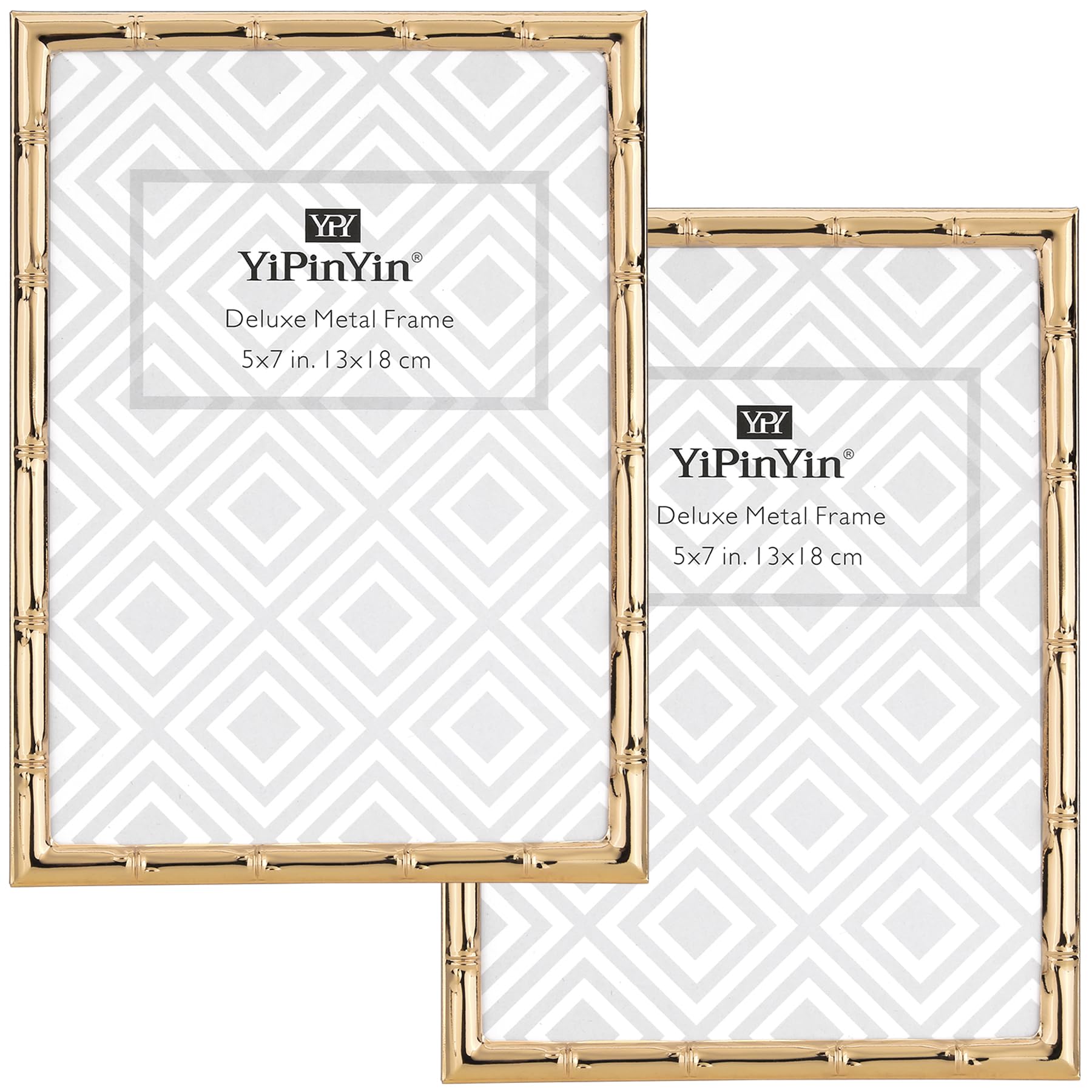 Amazon.com - YiPinYin 5x7'' Bamboo Detail Dark Gold Metal Picture Frame ...