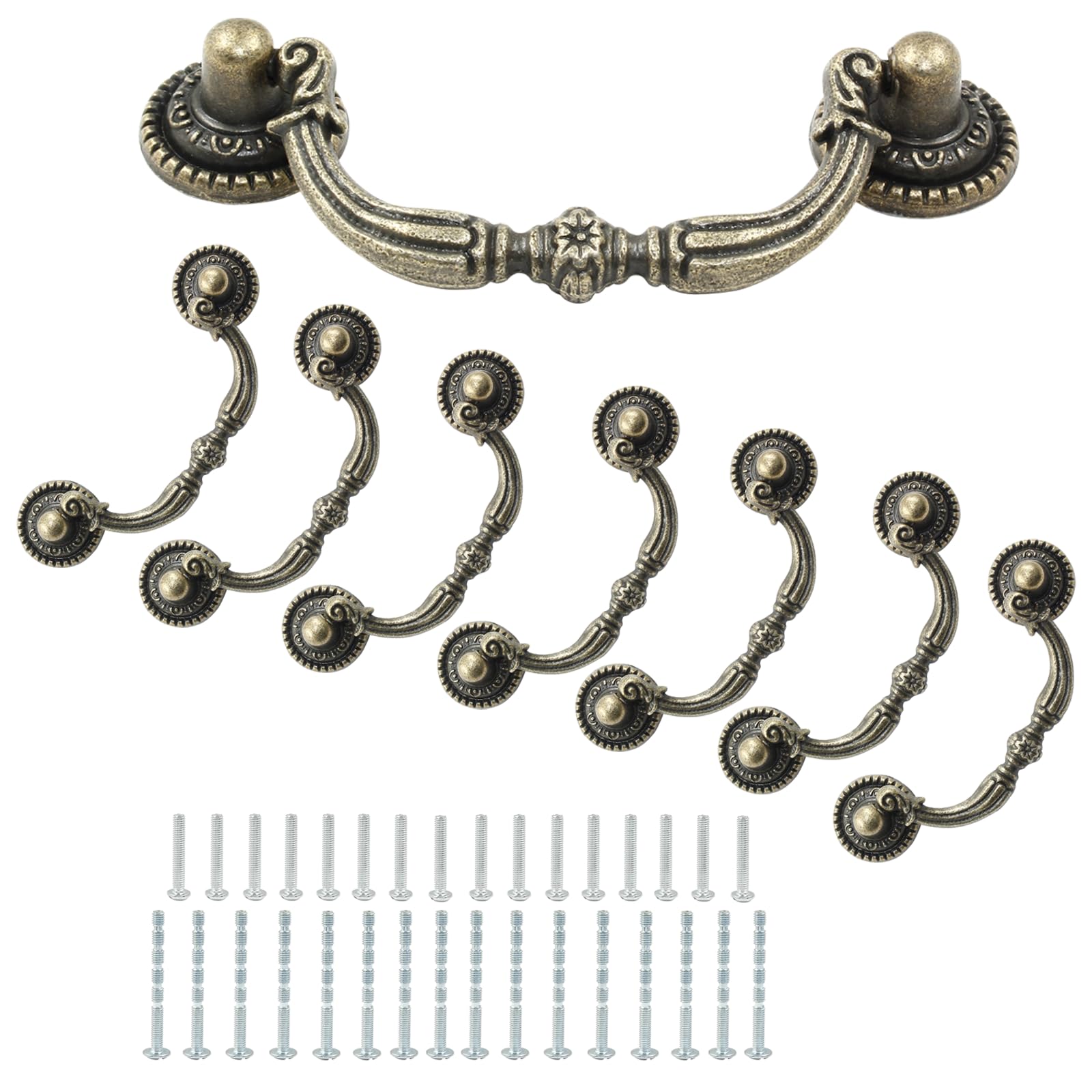 Kyuionty 8 Pack Bail Pull Handles, 2.75 Inch Hole Center Vintage ...