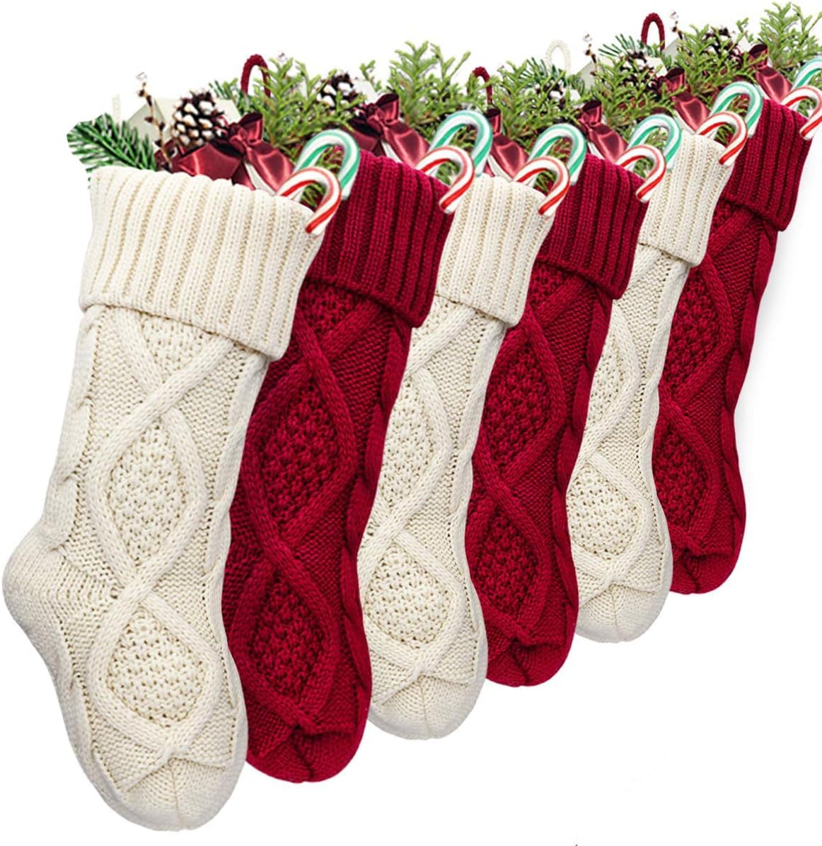 Amazon.com: LimBridge Christmas Stockings, 6 Pack 15 inches Small Size ...