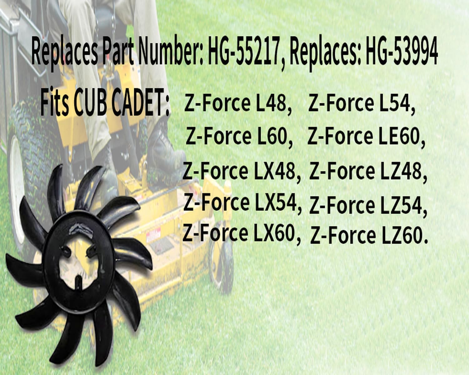 Snapklik.com : 55217 Lawn Mower Fan 10 Blade Transmission Fan Replaces ...