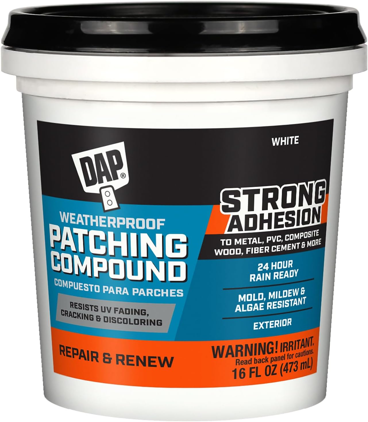16 oz Dap 18741 White Platinum Patch Advanced Exterior Filler - Amazon.com