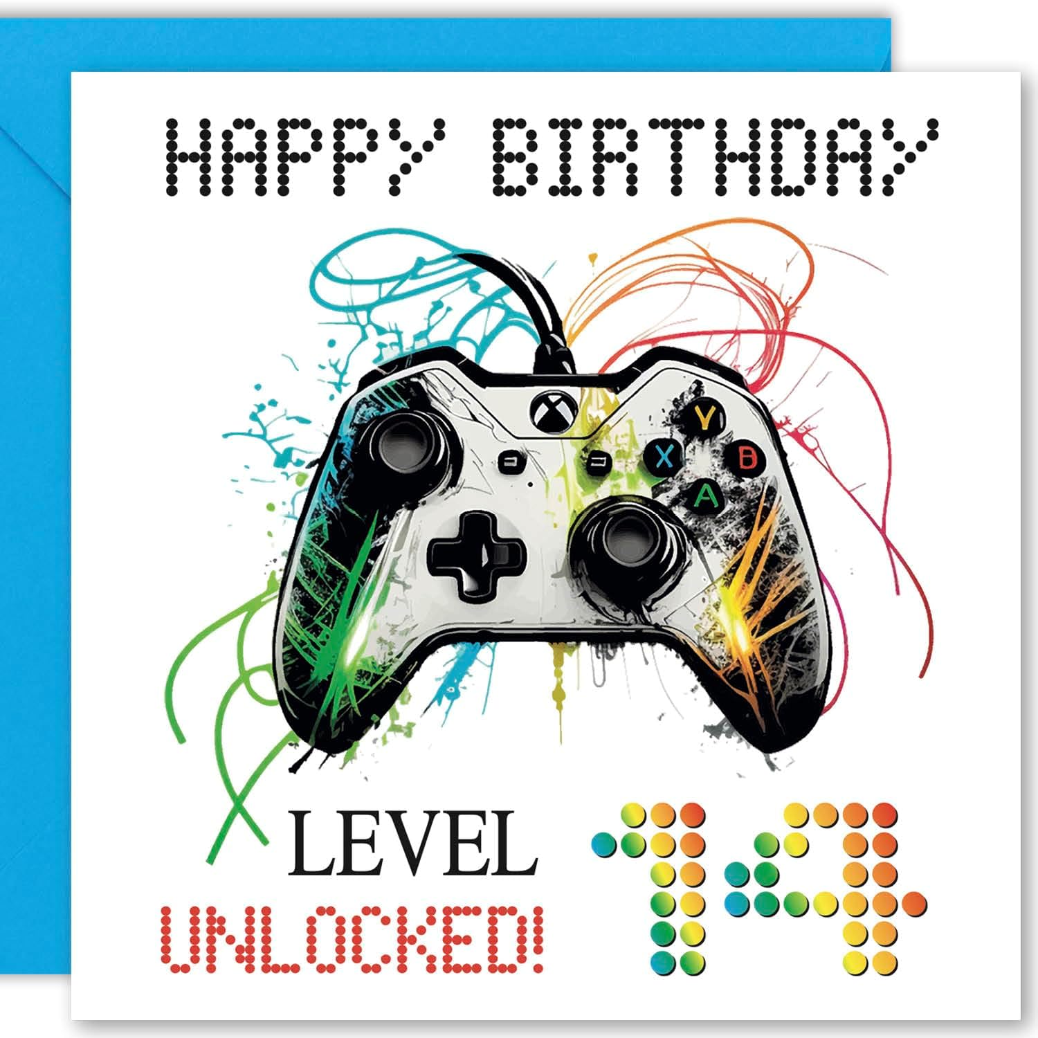 Cult Kitty Grandson Birthday Card - Gamer 14th Gaming Level - 14th ...