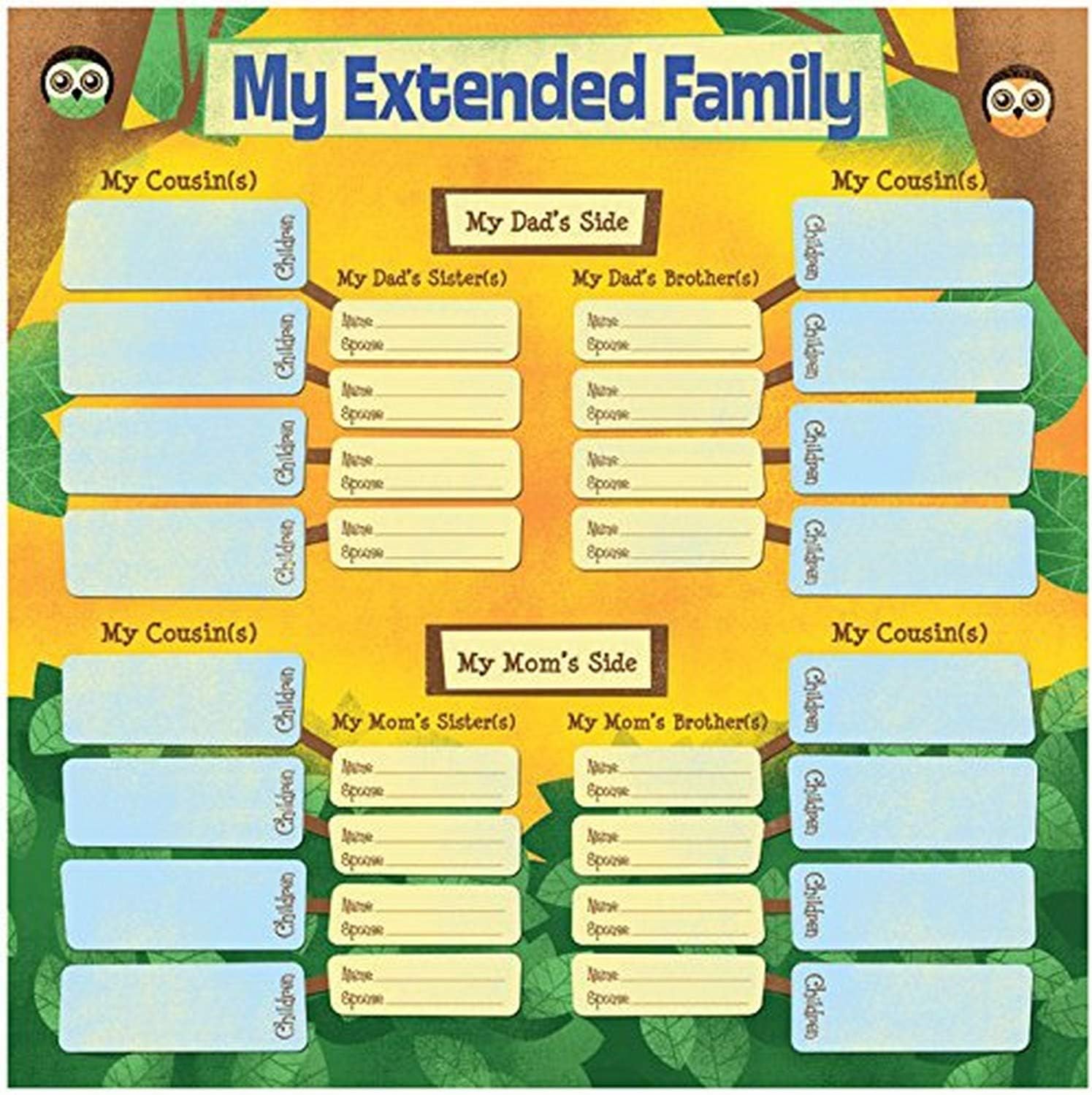 KAREN FOSTER Kids' Ancestry Paper 12"X12"-My Extended Family Chart 25 ...