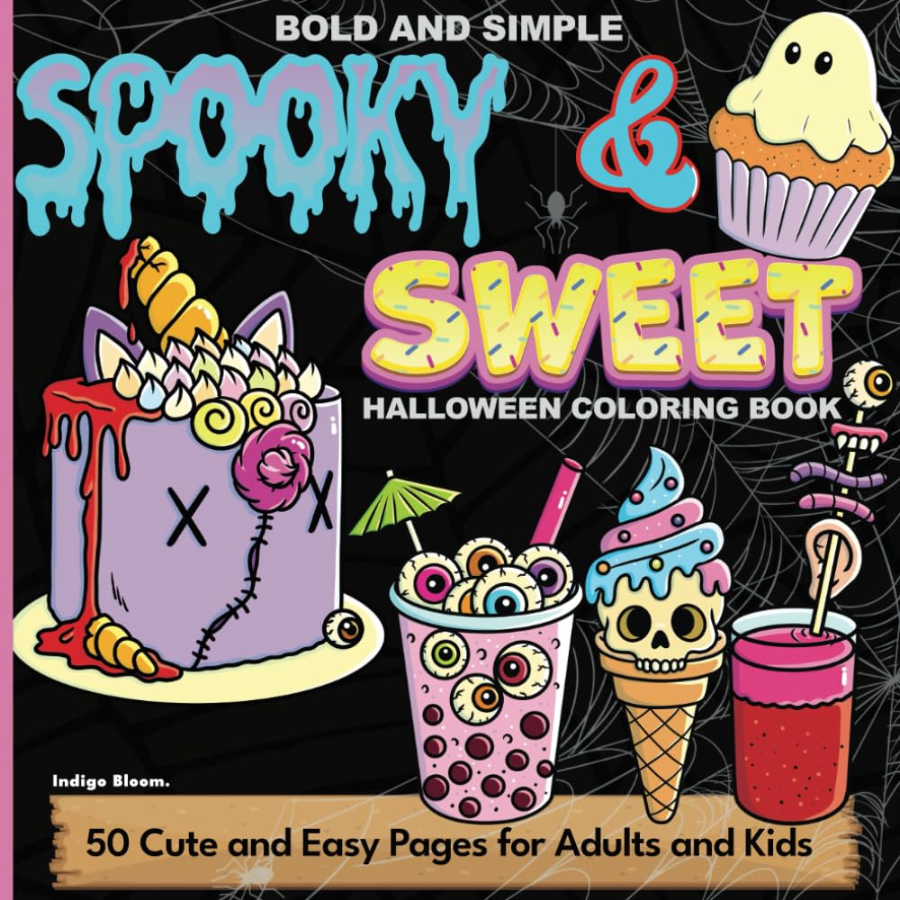Amazon.com: Bold and Simple Spooky & Sweet Halloween Coloring Book: 50 ...
