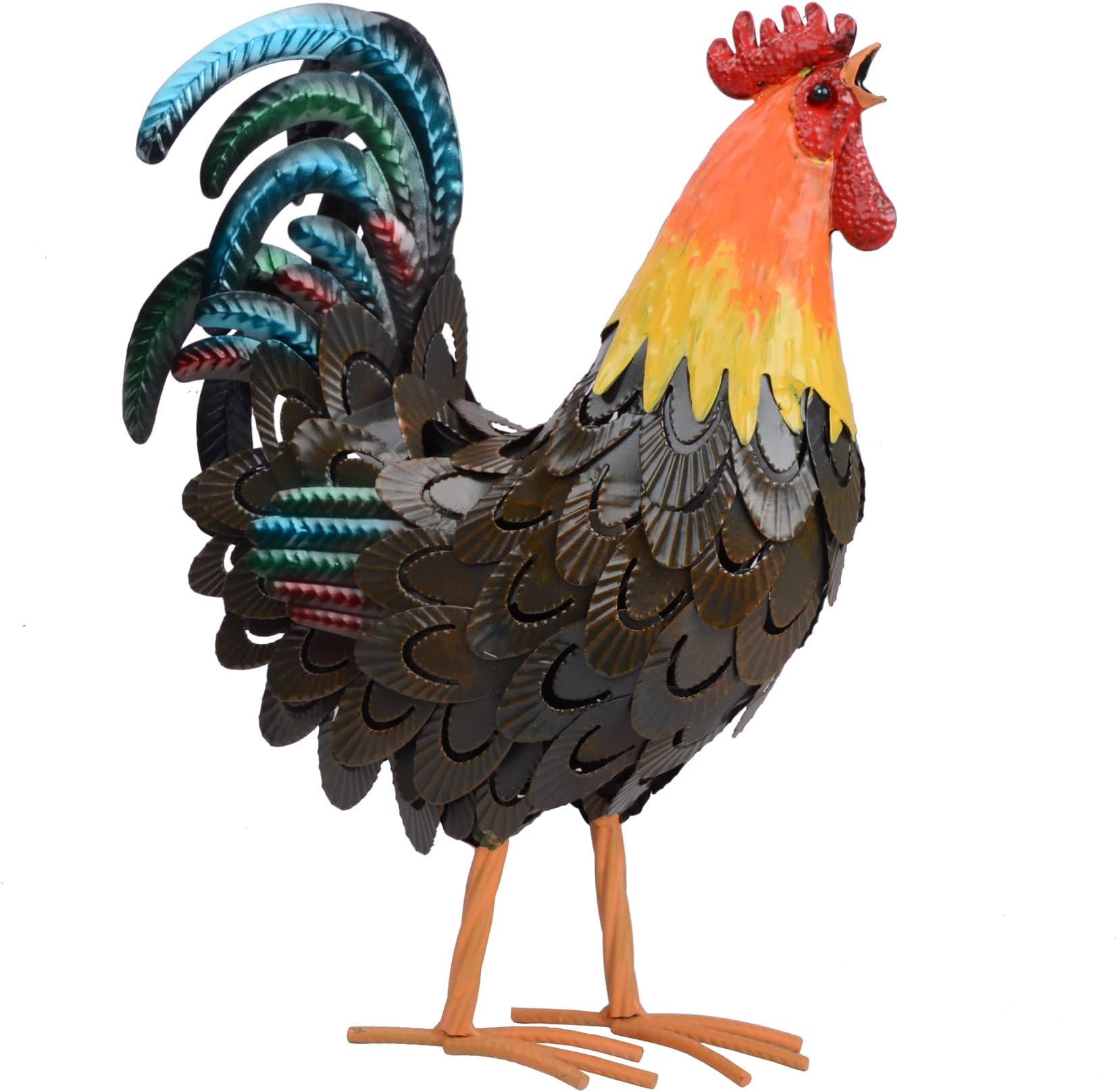 Amazon.com : chisheen Metal Rooster Decor,Yard Chicken Decorations ...