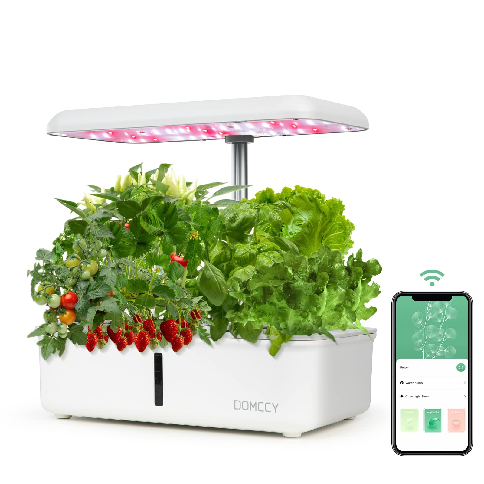 Buy DOMCCY WiFi Hydroponics Growing System 14 Pods 5L Water Tank, 3 ...