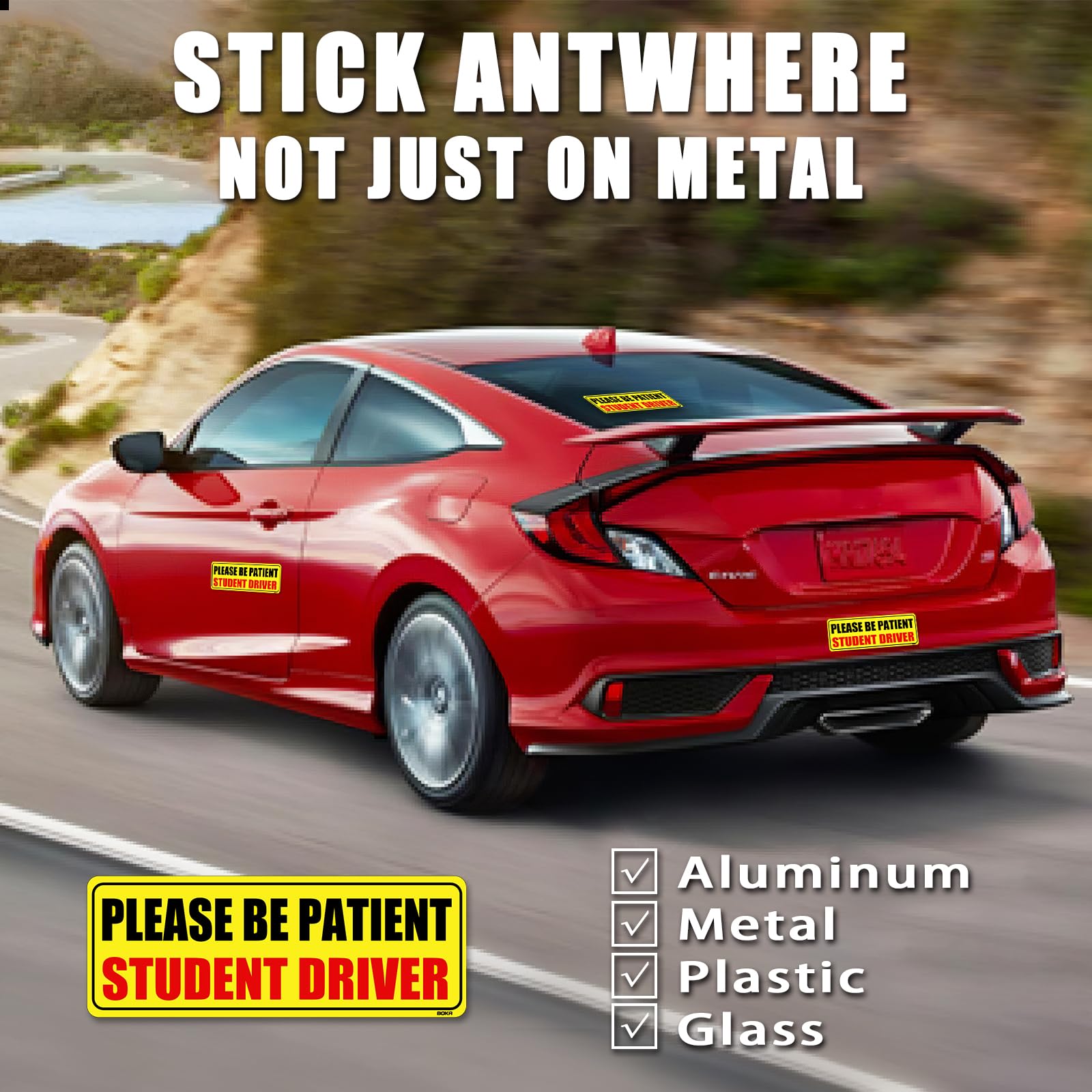 Snapklik.com : Student Driver Magnet For Car, 9"x3.5" Upgraded Please ...