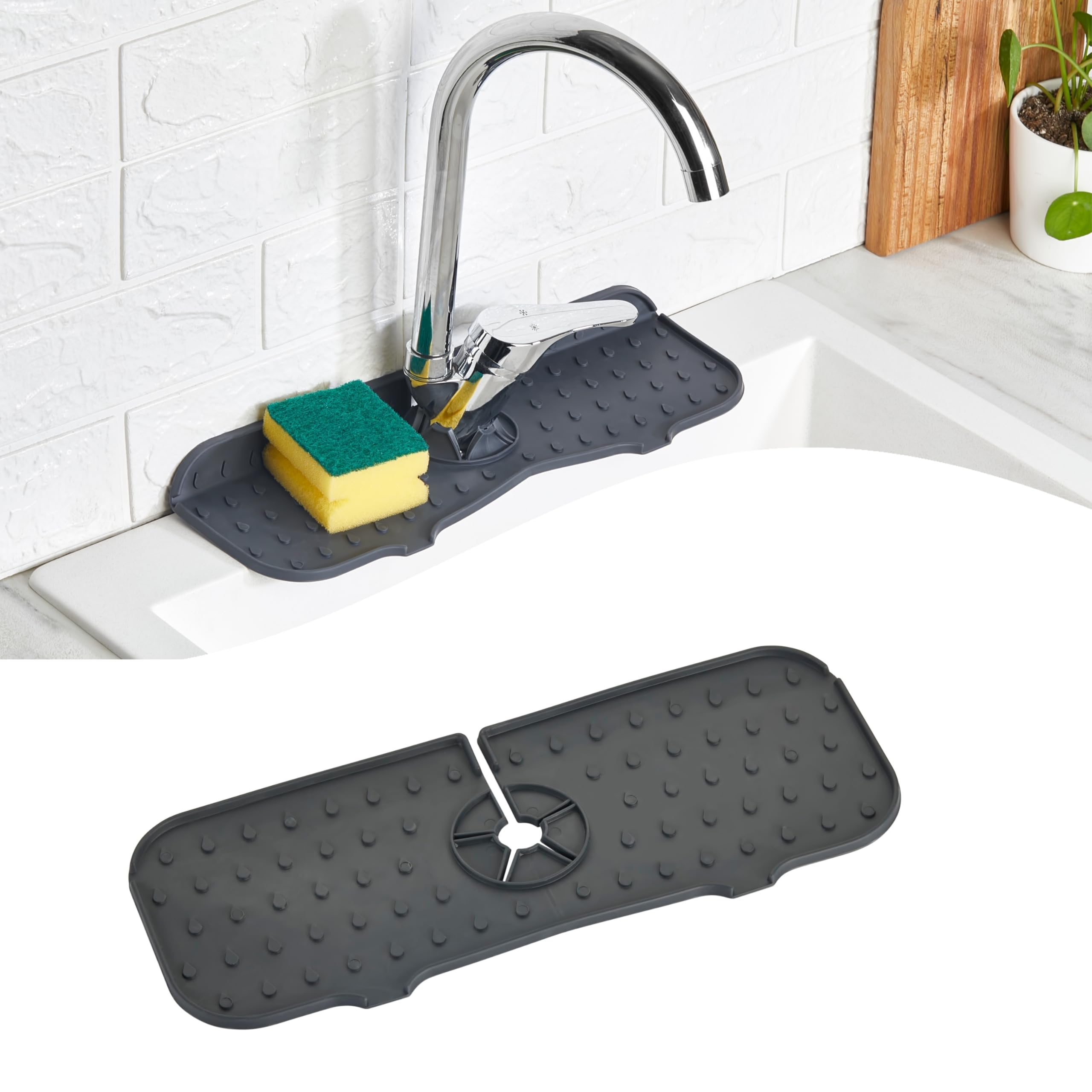 Amazon.com: HEFA Faucet Mat for Kitchen Sink, Kitchen Sink Splash Guard ...
