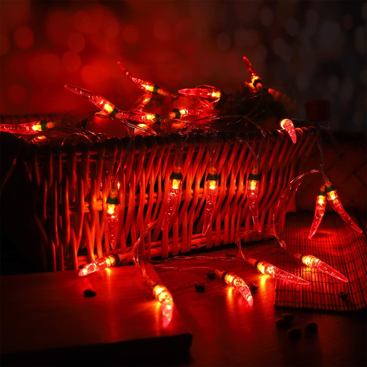 OSALADI Chili String Lights 3m 20 LEDs Battery Powered Pepper Lights ...