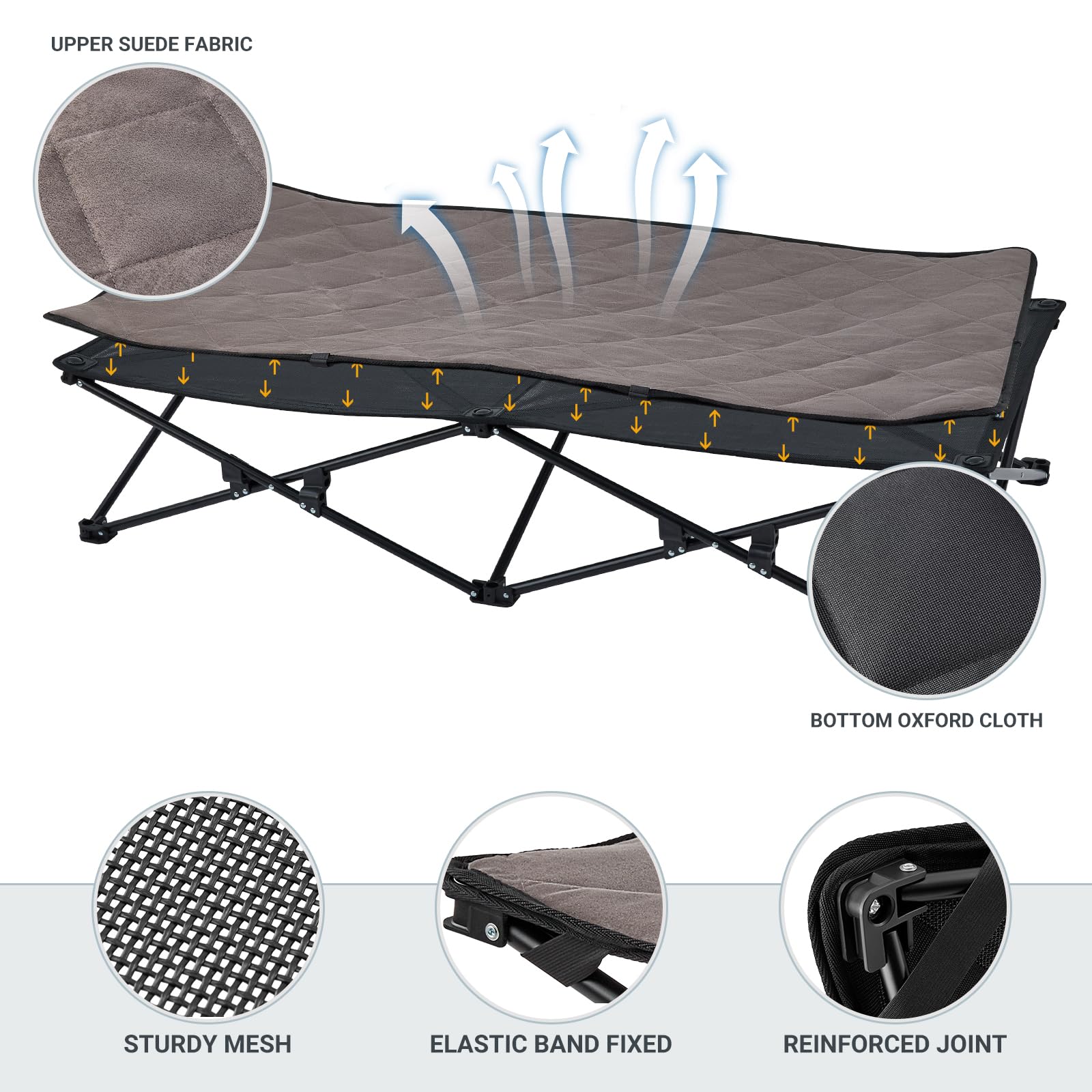 Snapklik.com : KingCamp Elevated Dog Bed - Portable, Folding Dog Cot ...