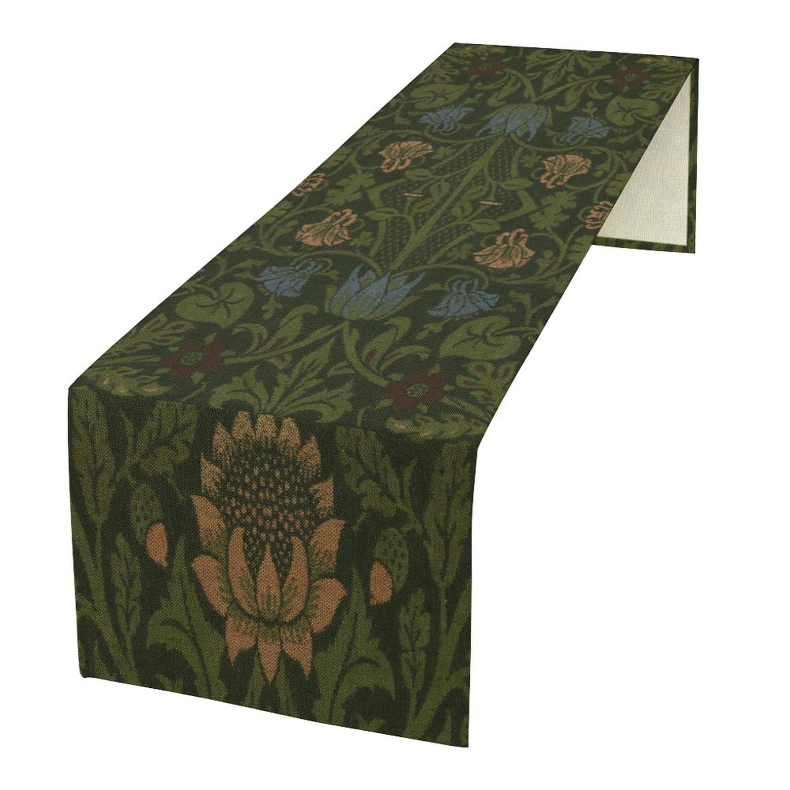 Amazon.com: ICMOLYYENLO Table Runner William Morris Retro Flower Table ...