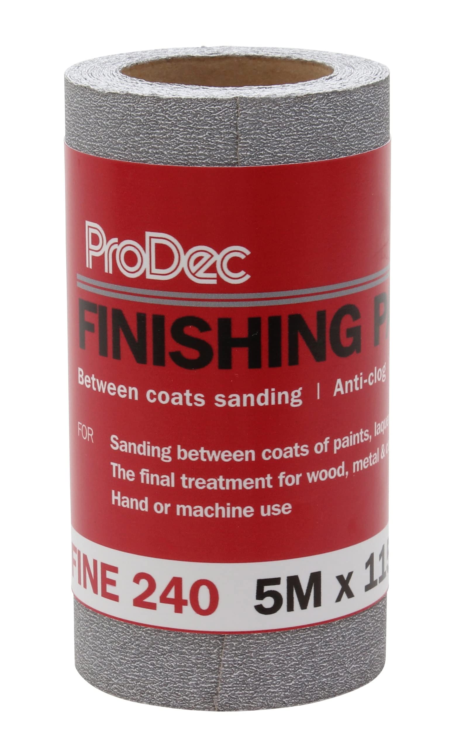 ProDec 5m Roll 240 Grit Fine Grade Finishing Paper for Sanding Between ...