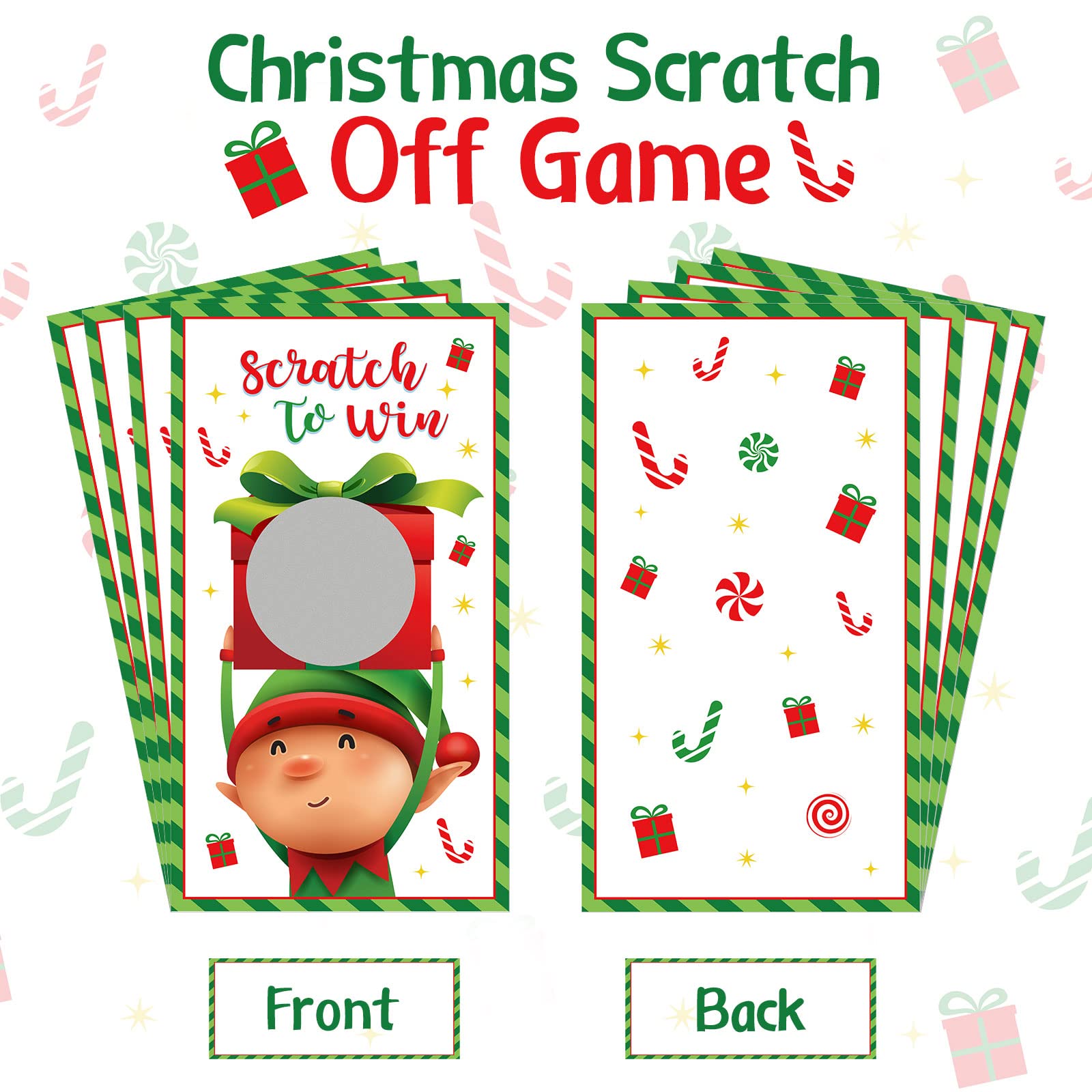 Snapklik.com : 60Pcs Christmas Scratch Off Cards Elf Christmas Game Elf ...