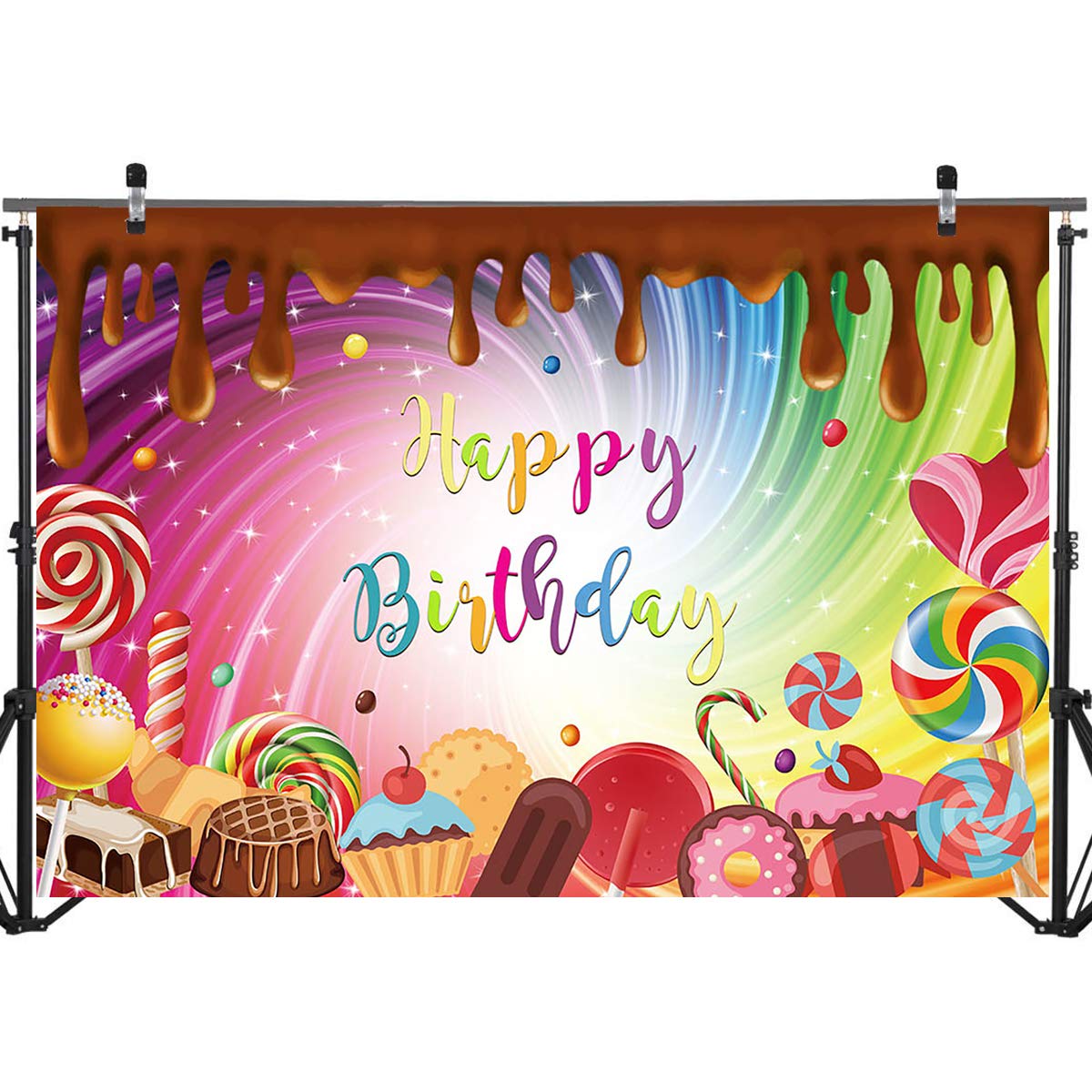 Buy Mocsicka Chocolate Birthday Backdrop 7x5ft Sweet Candy Theme Party ...