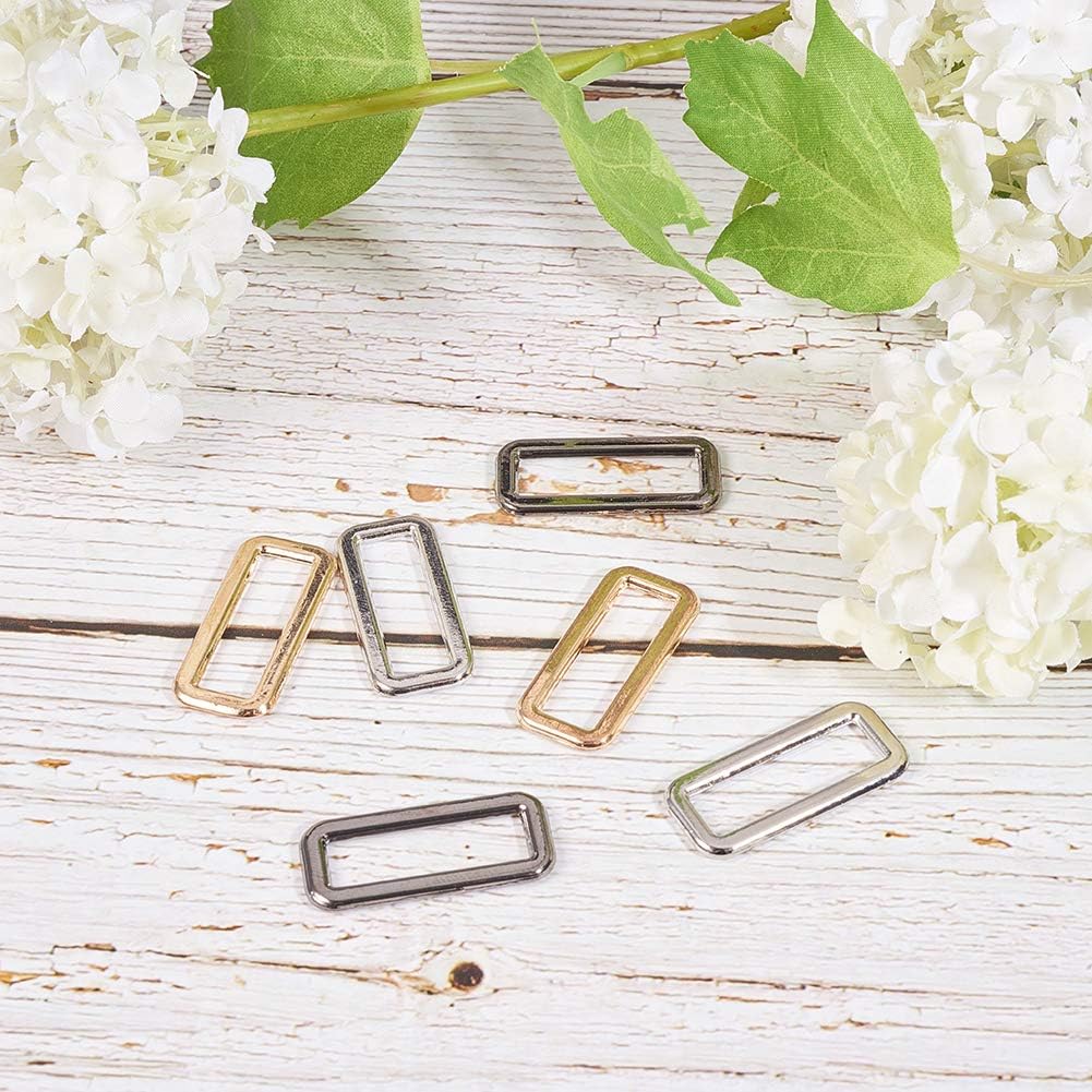 PandaHall Elite 36pcs 3 Colors Assorted Metal Rectangle Buckle Ring ...
