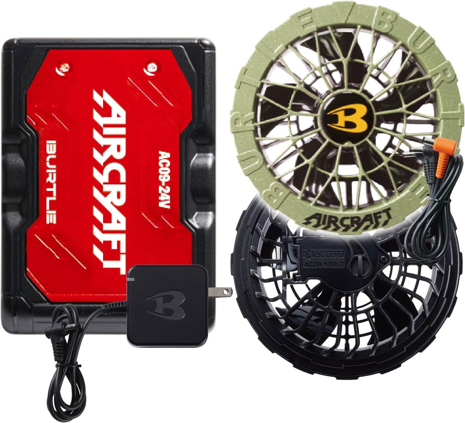 Amazon.co.jp: バートル BURTLE 24V 2025年モデル エアークラフト AIRCRAFT AC09 AC09-2 京セラ製 作業服 (19.ザック/64.メタリックレッド ...