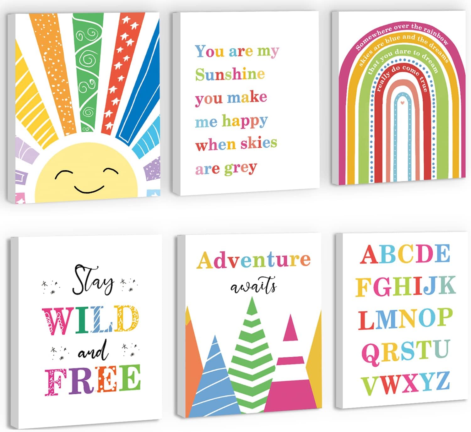 Amazon.com: KAIRNE Playroom Wall Decor, Kids Alphabet Rainbow Classroom ...