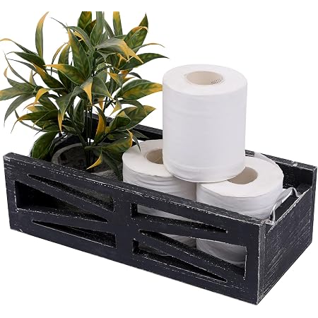 Amazon.com: Bathroom Decor Box Toilet Paper Holder Wood Toilet Tank Box ...