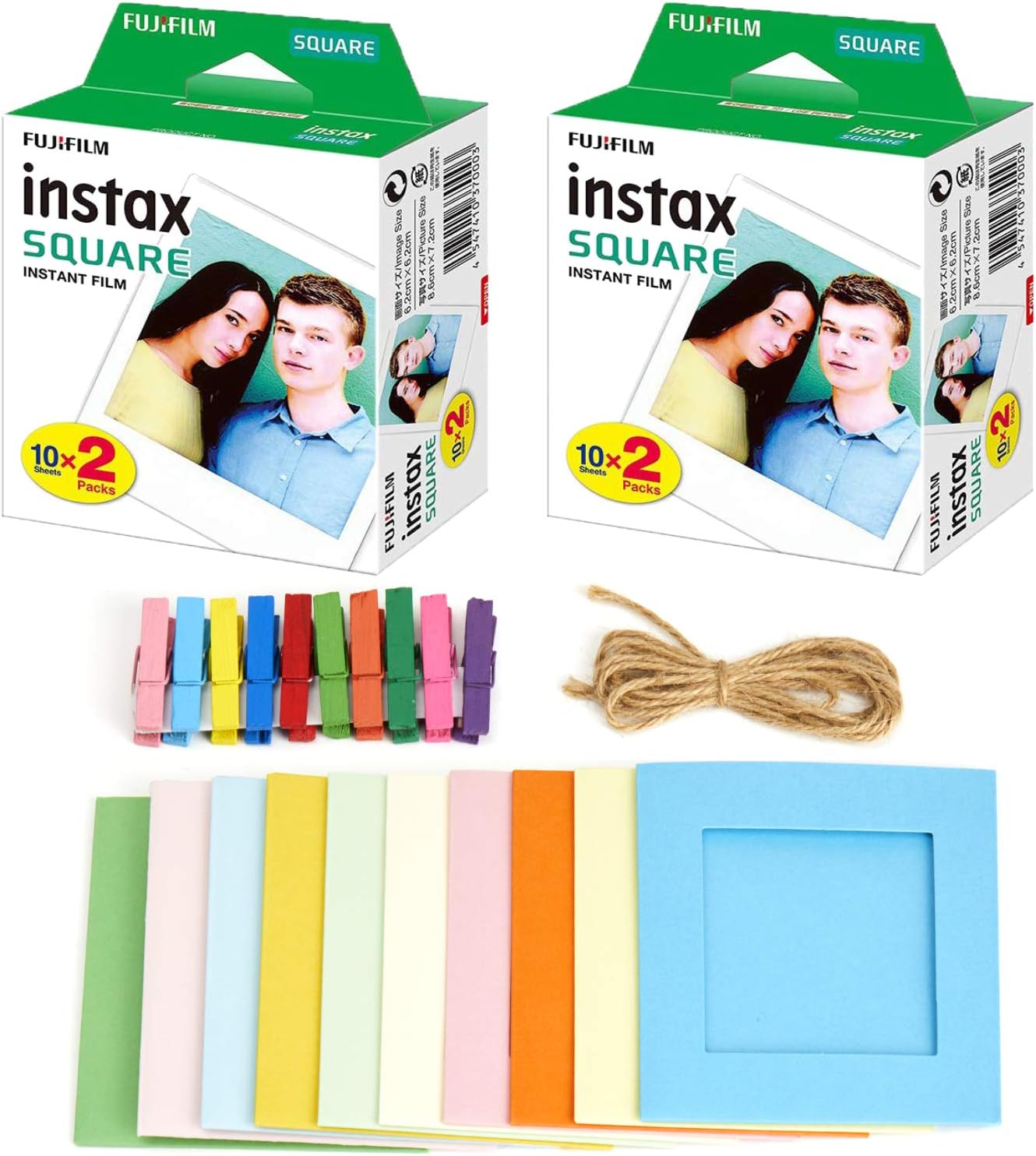Amazon.com : Fujifilm instax Square Instant Film 2X (40 Exposures ...
