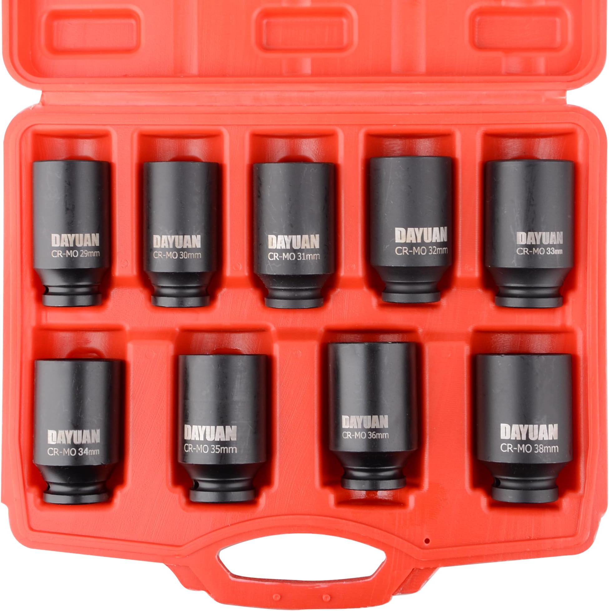 9 AXLE NUT HUB Impact 1/2" Drive Socket 29 30 31 32 33 34 35 36 38MM ...