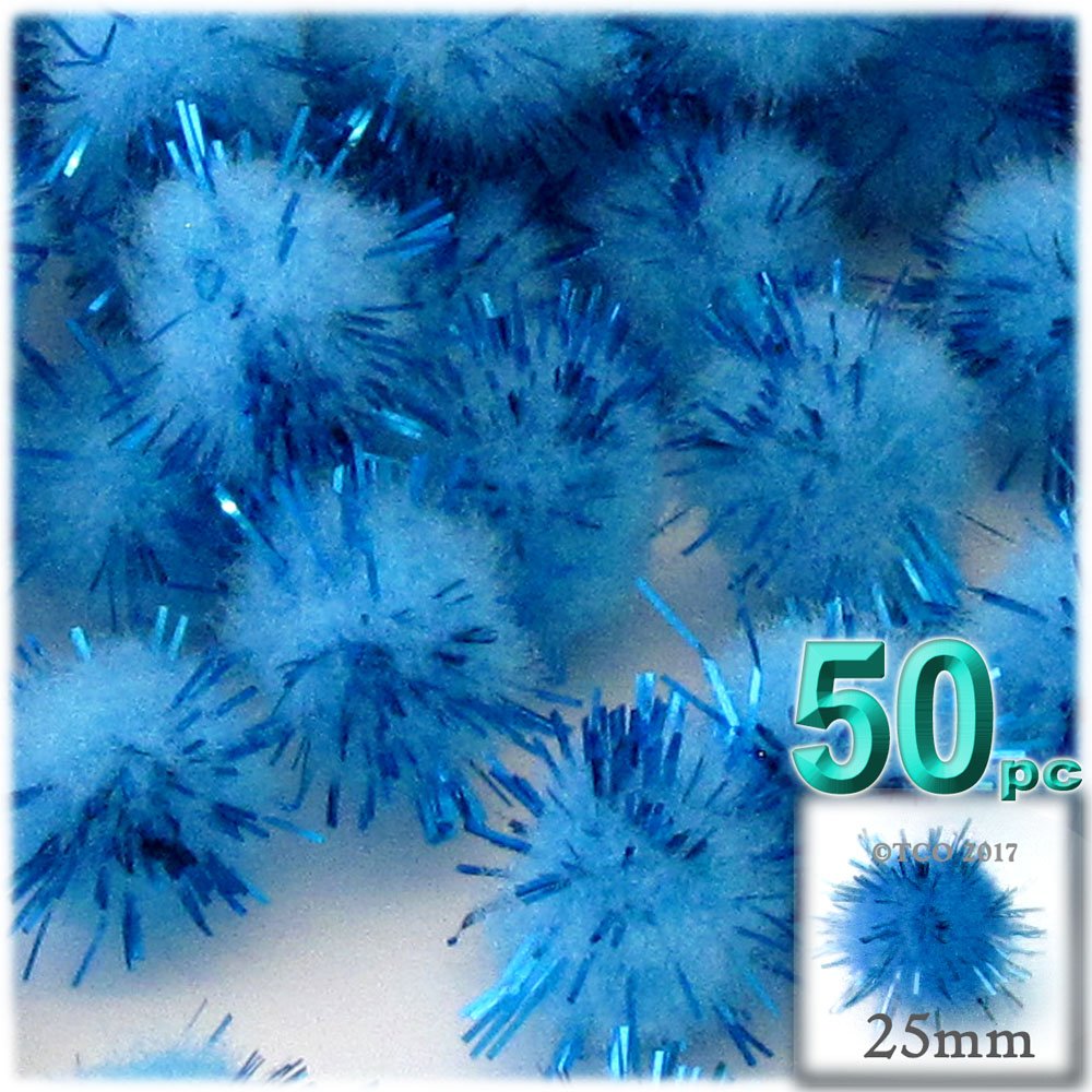 Sparkly Craft Pom Poms 25mm The Crafts Outlet Chenille Sparkly Pom Poms ...