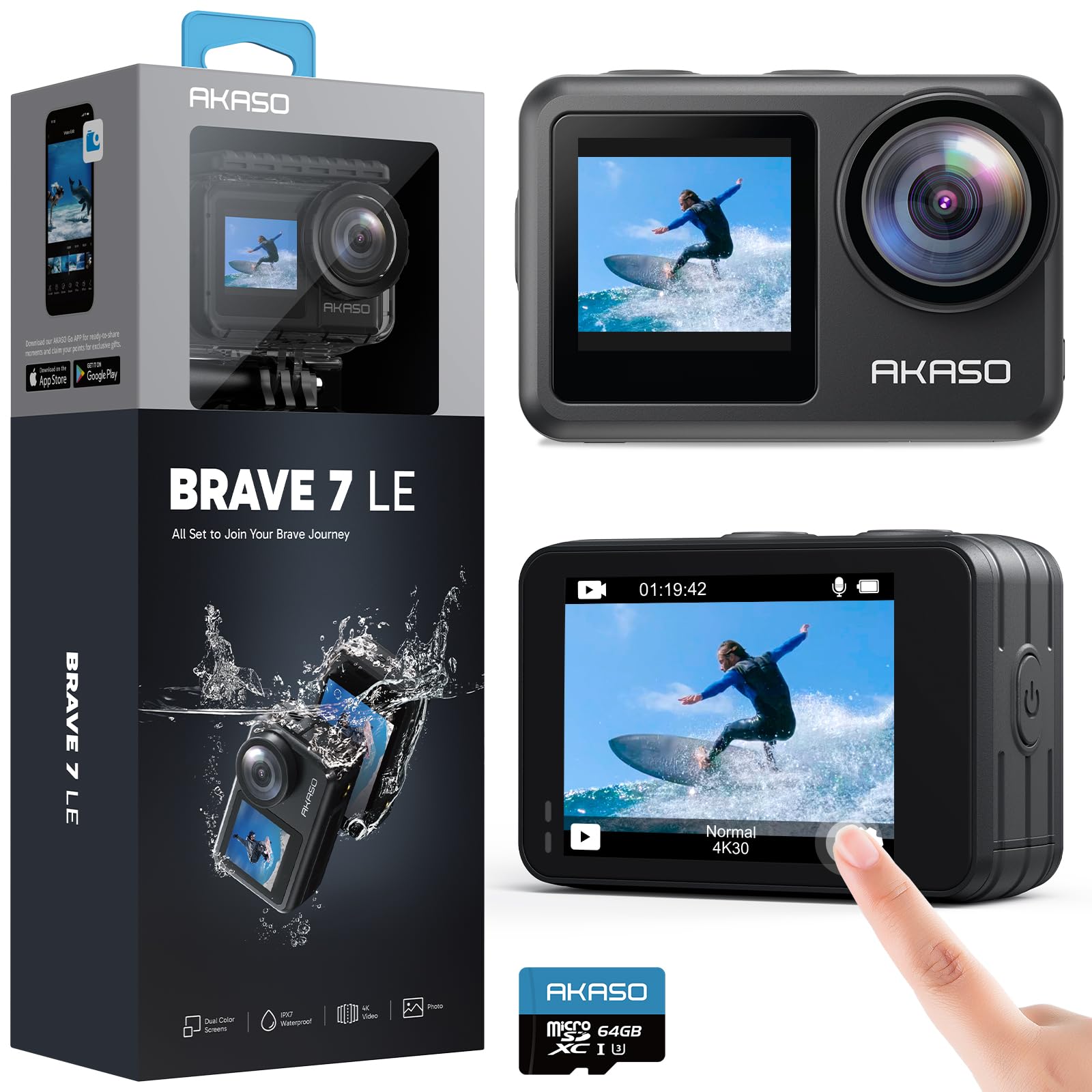 AKASO AKASO Brave 7 LE Action Camera Bundle VS GoPro GoPro HERO13 Black ...