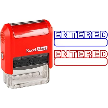 Amazon.com : Entered - ExcelMark Self-Inking Two-Color Rubber Office ...