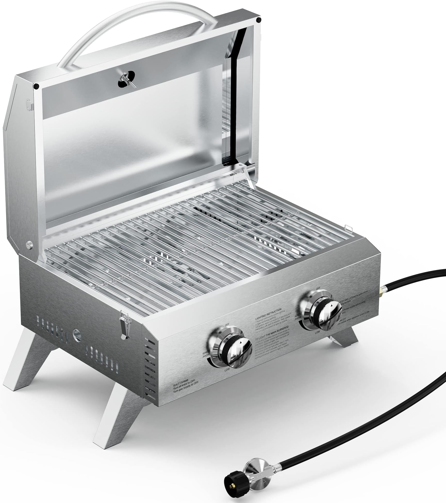 Amazon.com: Tabletop Portable BBQ Grill, Dual Propane Burner ...